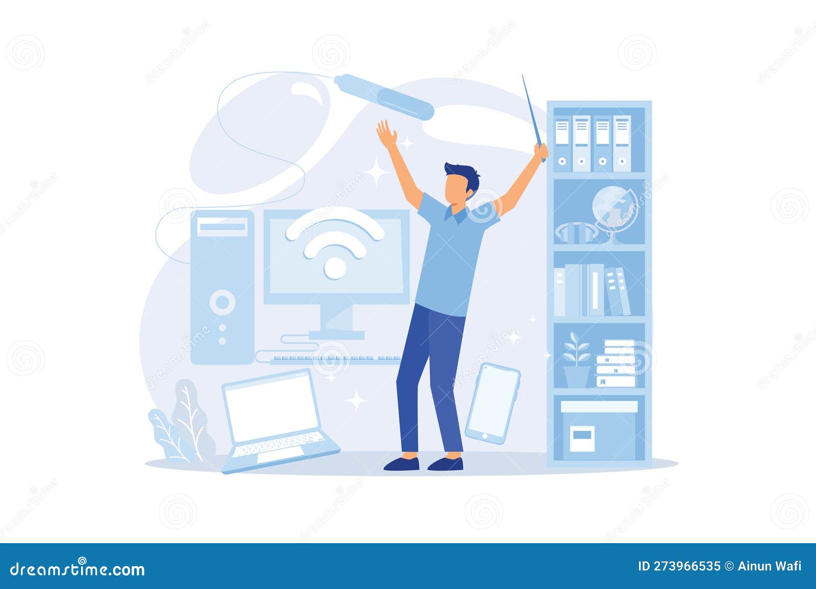 Flat Illustration of System Administrator Stock Vector - Illustration ...
