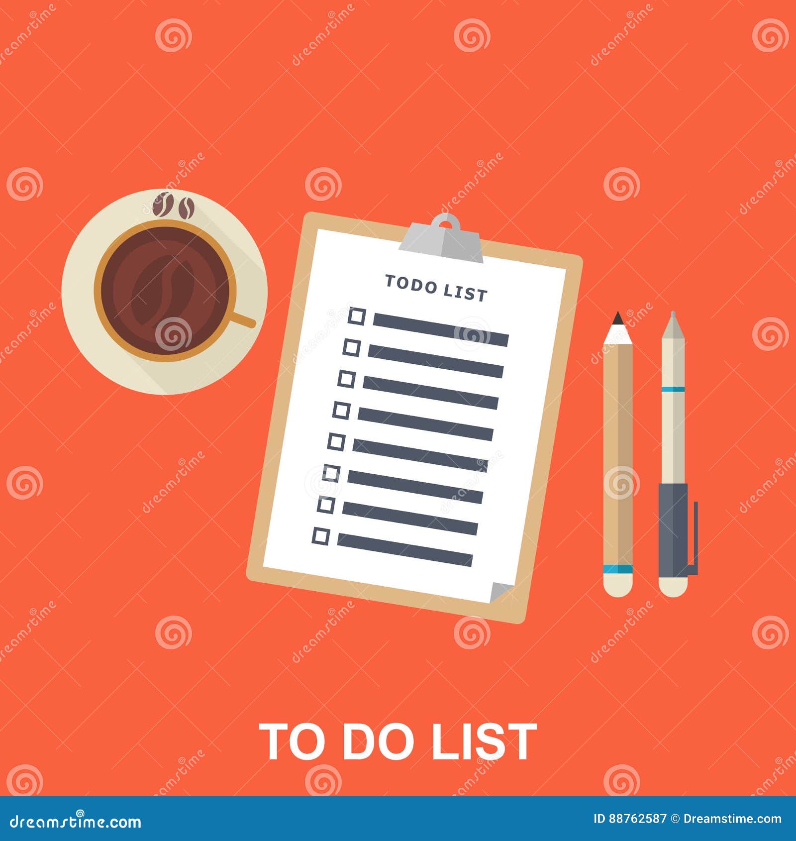 Flat Illustration of To-do List, Stock Vector - Illustration of ...