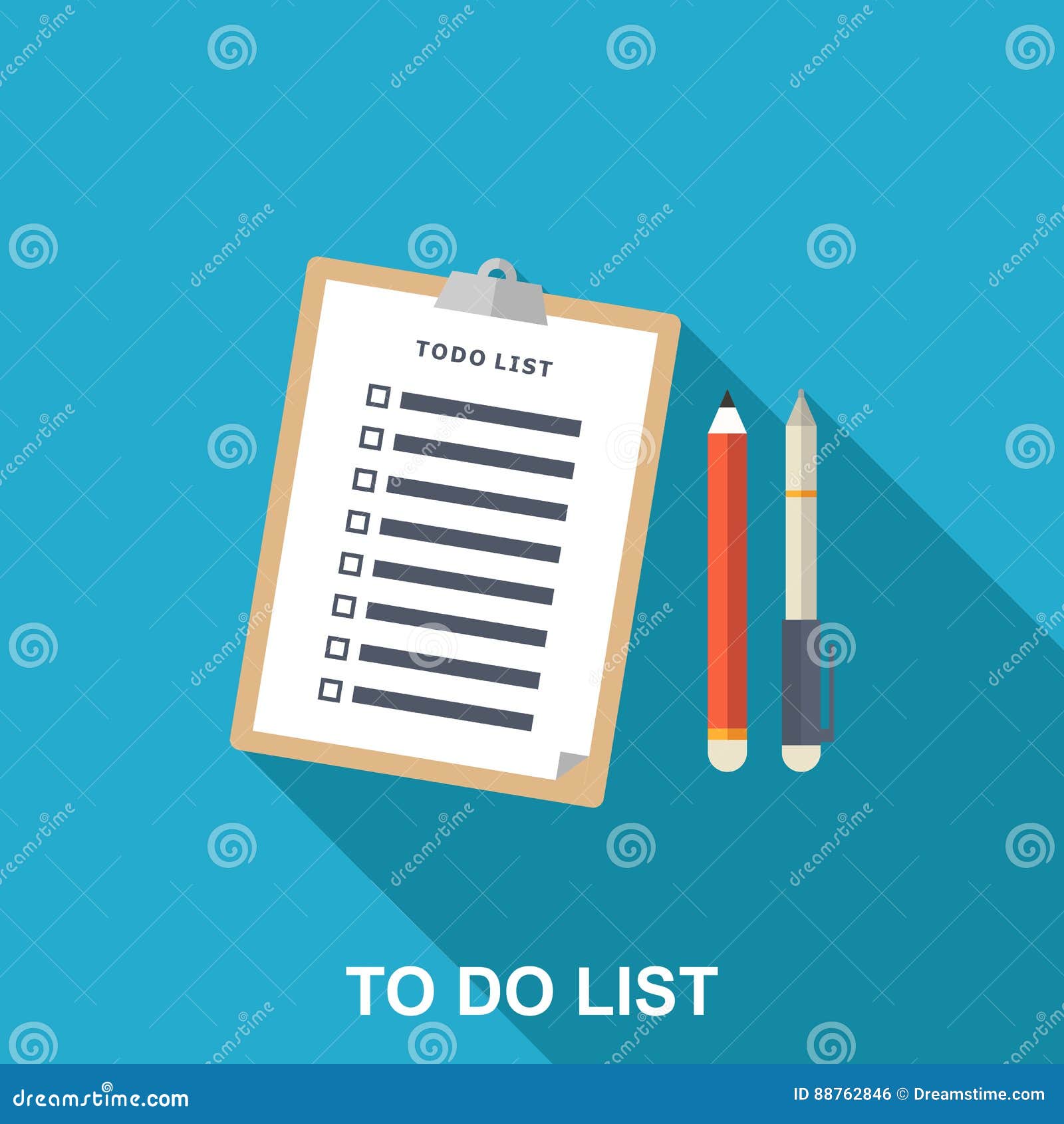 Flat Illustration of To-do List, Stock Vector - Illustration of icon ...