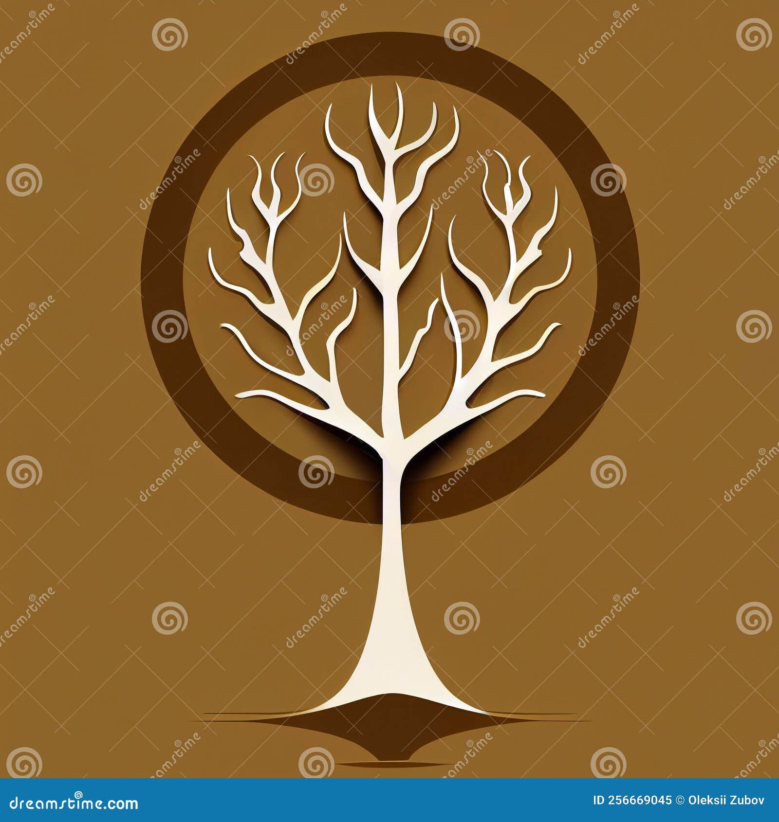 Flat Illustration of Tree Circle Logo Stock Illustration - Illustration ...