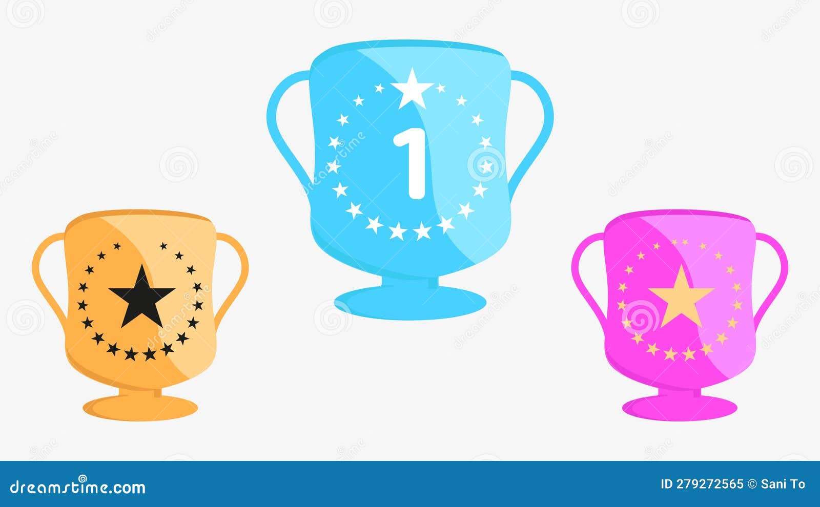 Flat Illustration Trophy Vector File Stock Vector - Illustration of ...