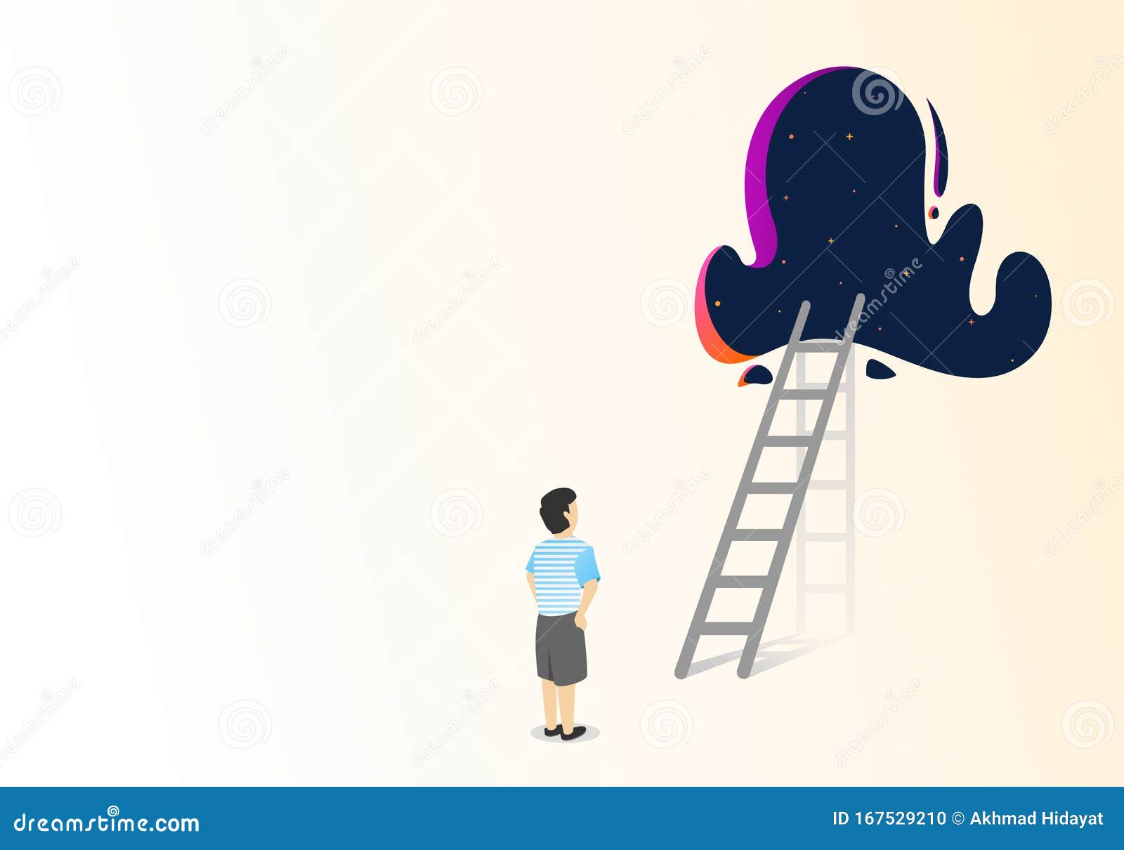 Flat Illustration Trying To Start To Reach the Dream Stock Vector ...
