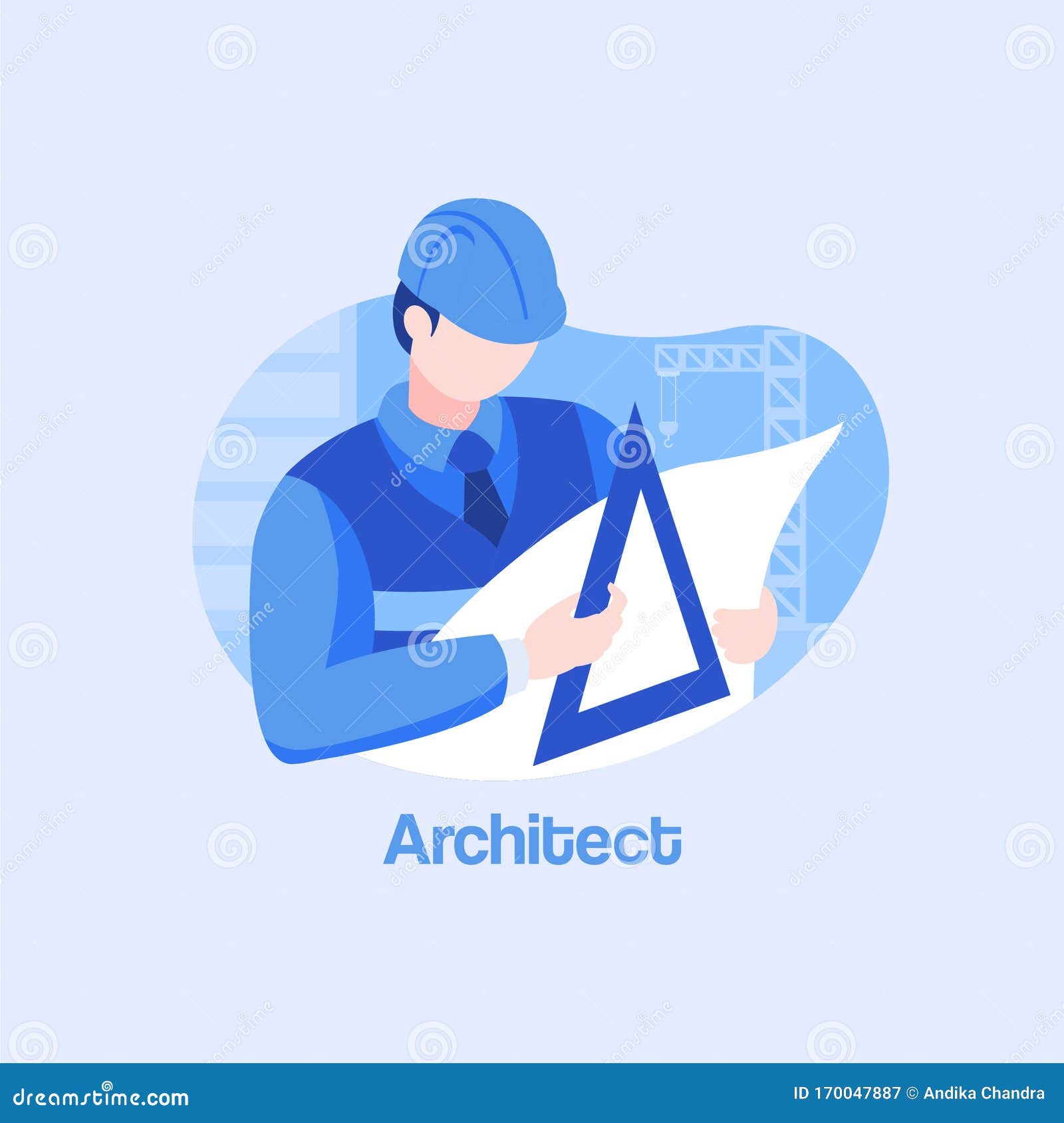Flat Illustration Vector Profession Architect Stock Vector ...