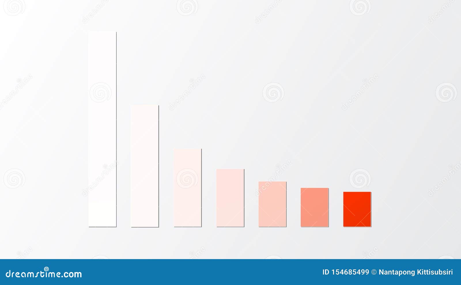 Red Gradient Down Trend Bar Chart Stock Vector - Illustration of ...