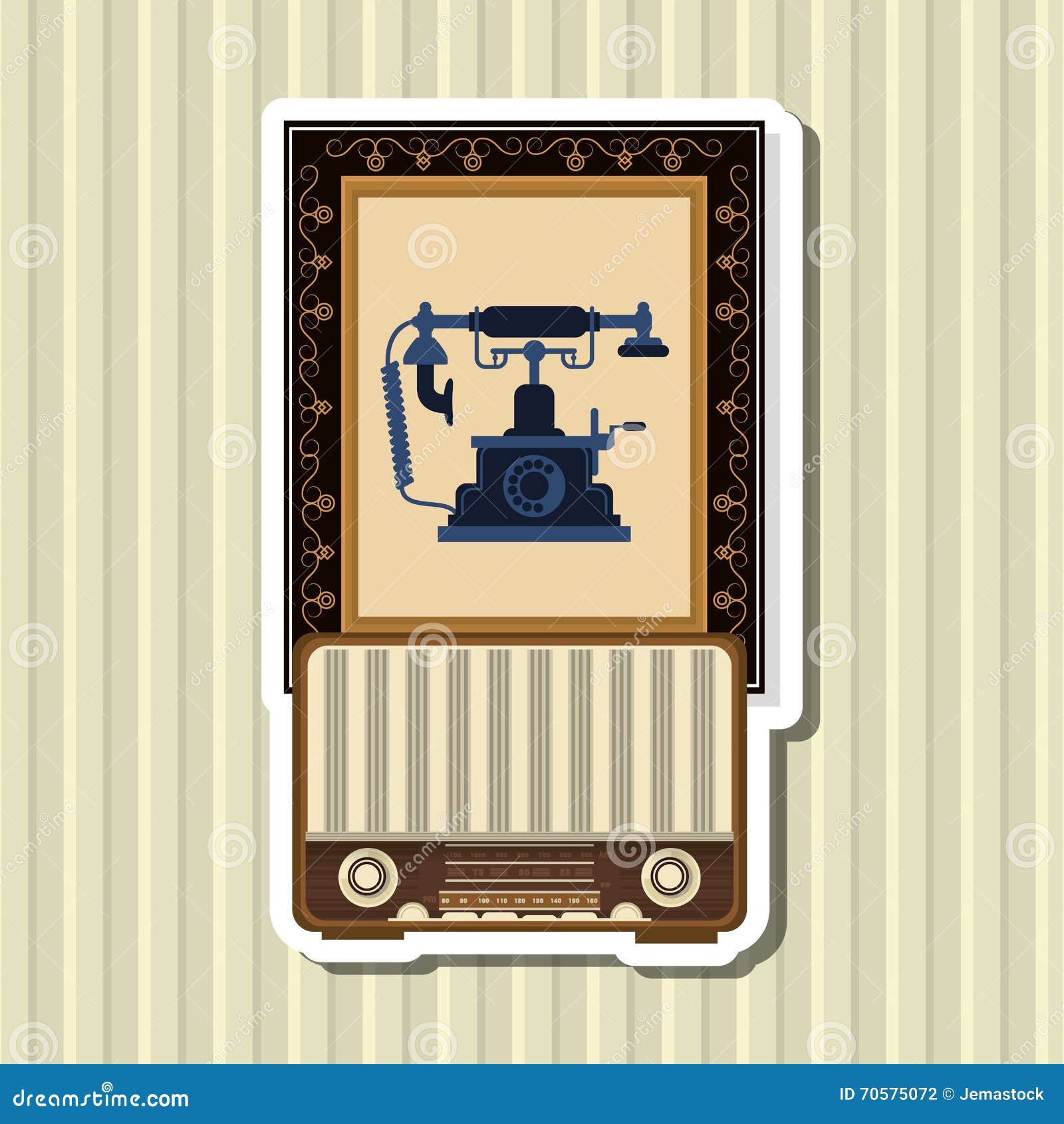 Flat Illustration about Vintage Technology Design Stock Vector ...