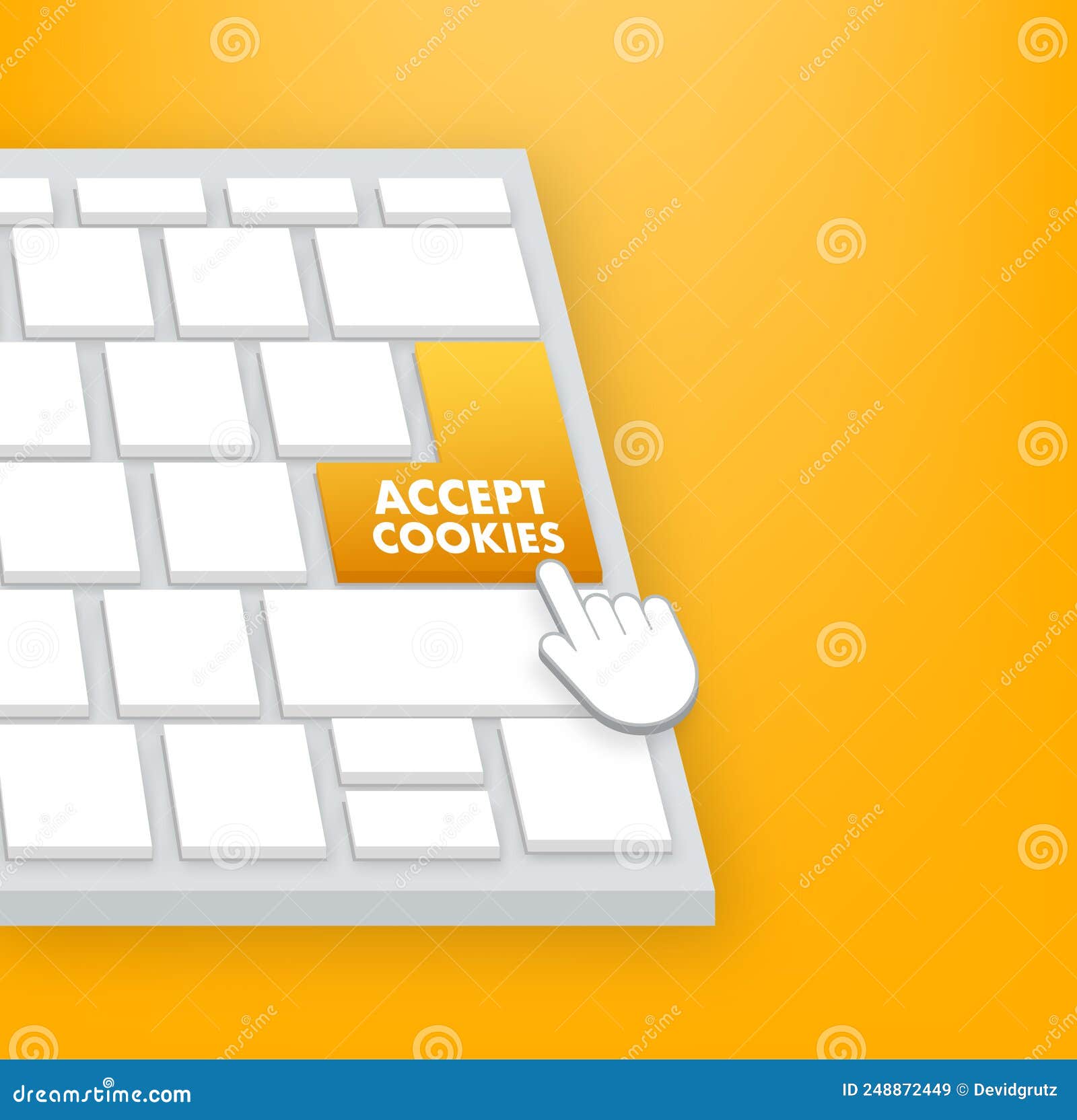 Flat Illustration with Website Accept Cookies Computer for Banner ...