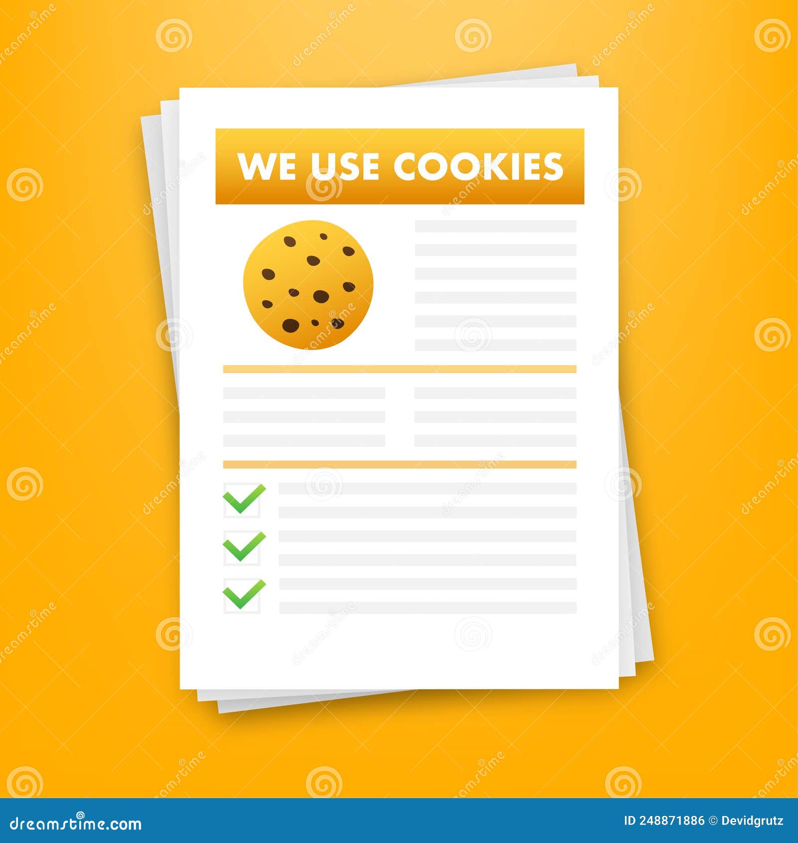 Flat Illustration with Website we Use Cookie Computer for Banner Design ...