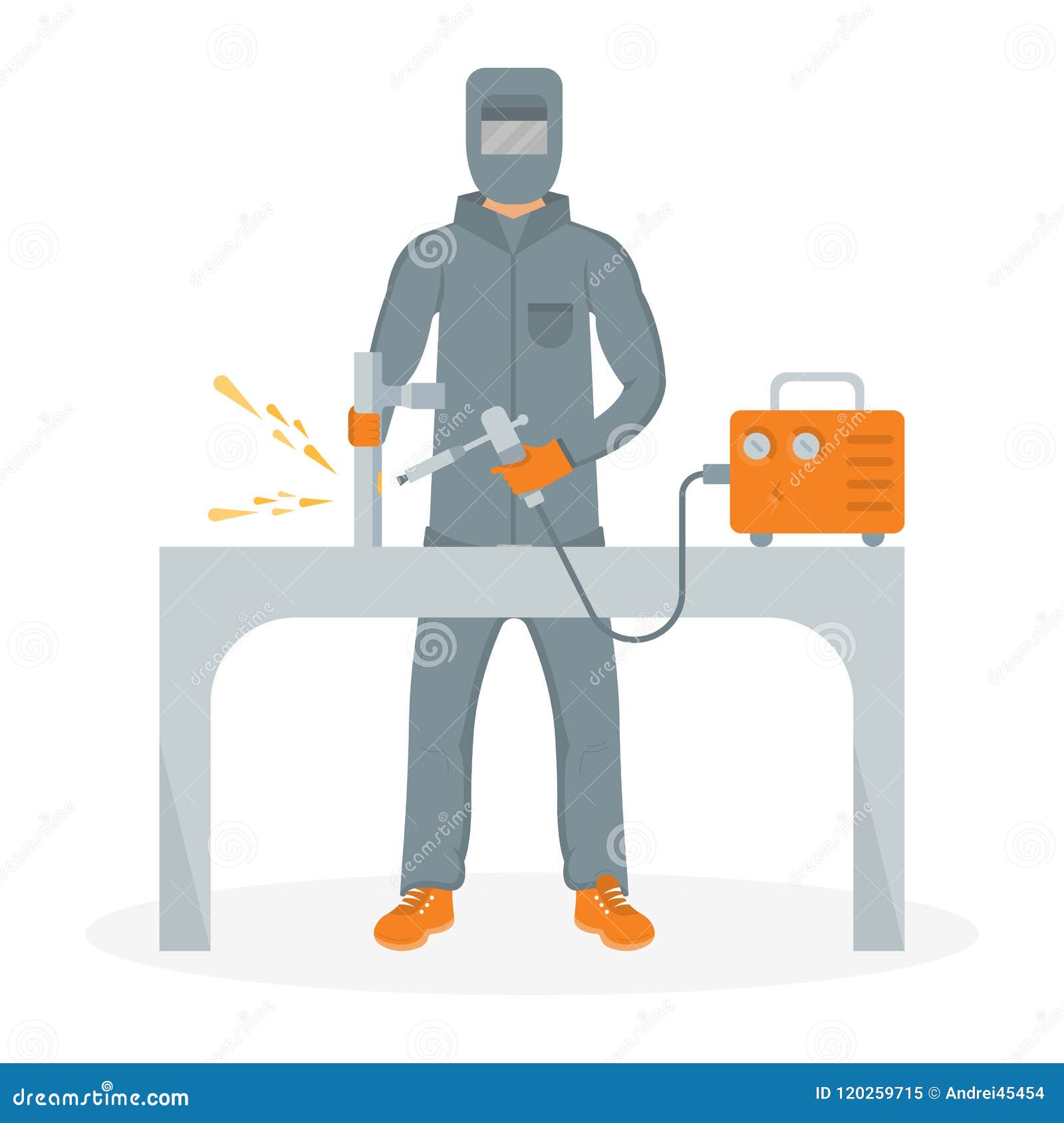 Illustration Of Welder Worker Cartoon Vector 71699211