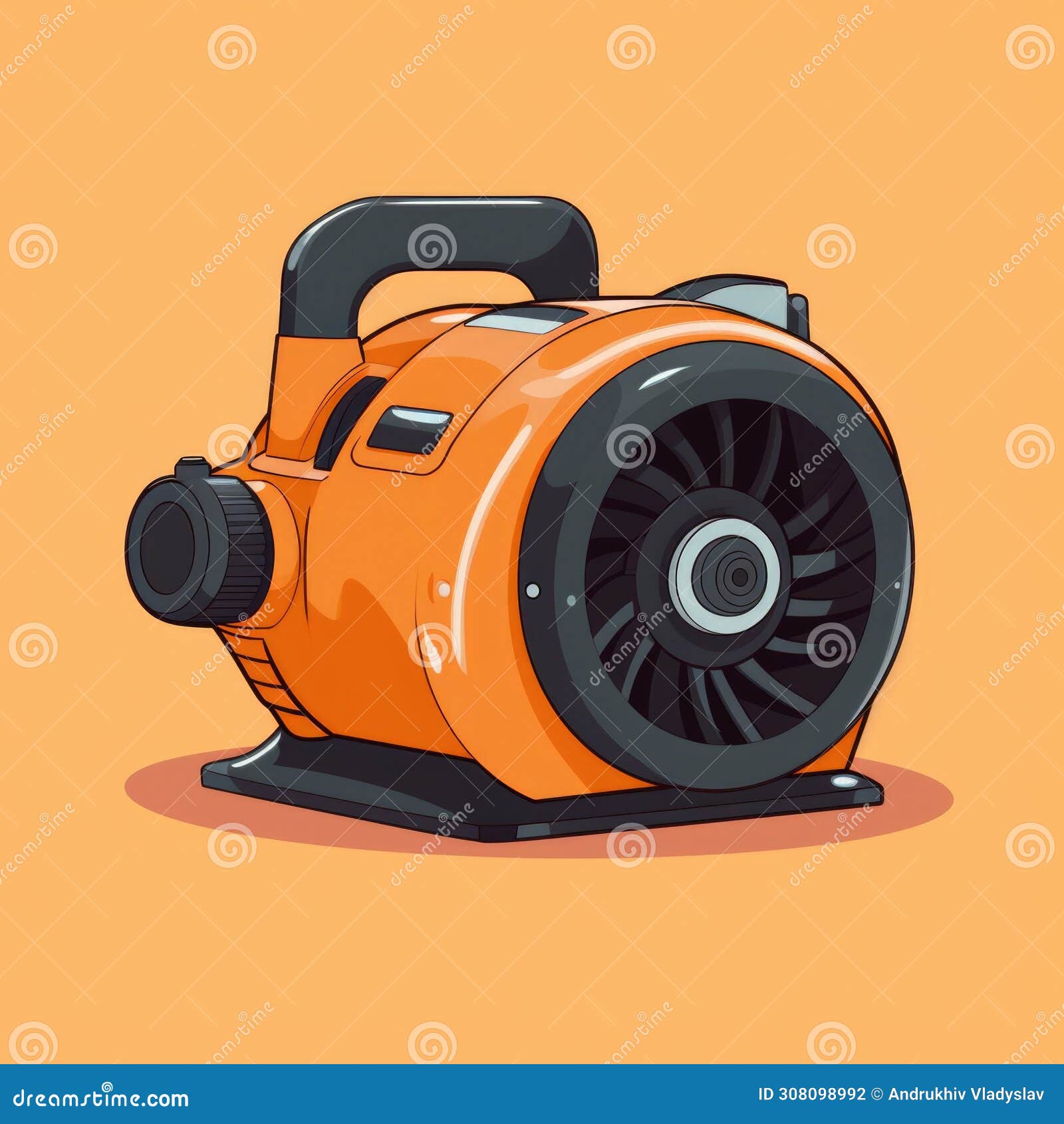 Flat Image of a Blower on an Orange Background. Simple Vector Image of ...
