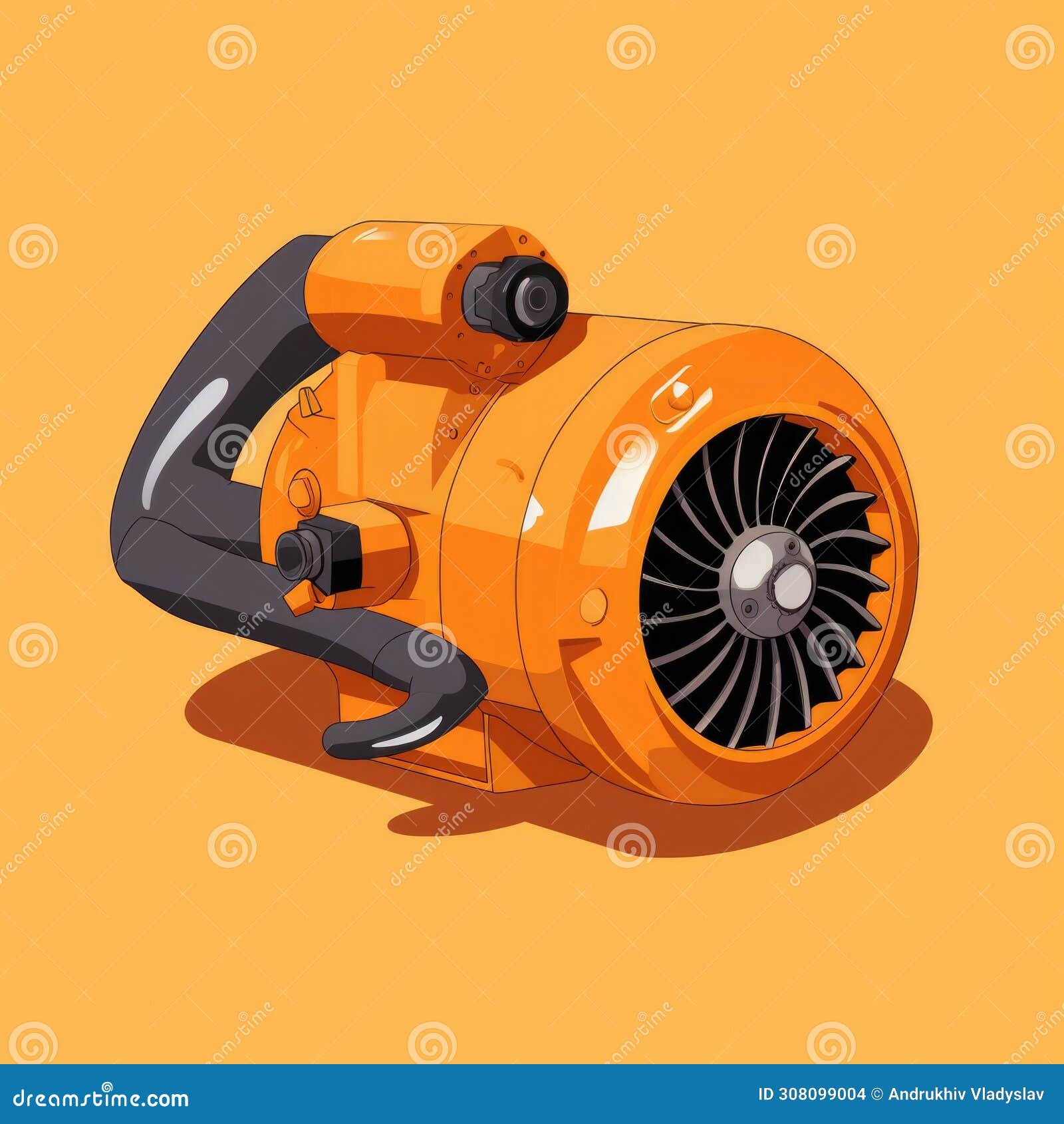 Flat Image of a Blower on an Orange Background. Simple Vector Image of ...