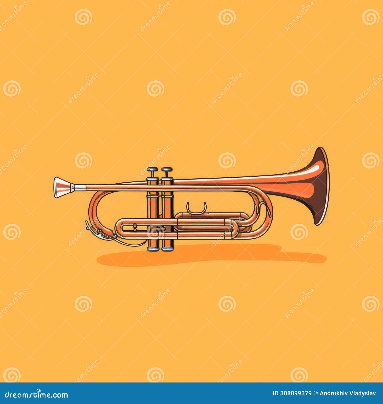 Flat Image of a Cornet on an Orange Background. Simple Vector Image of ...