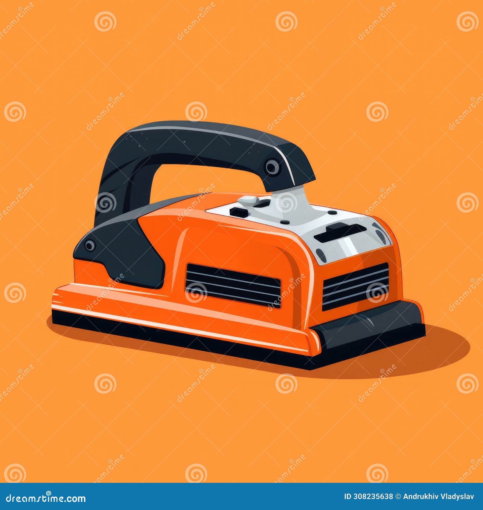 Flat Image of an Electric Planer on an Orange Background. Simple Vector ...