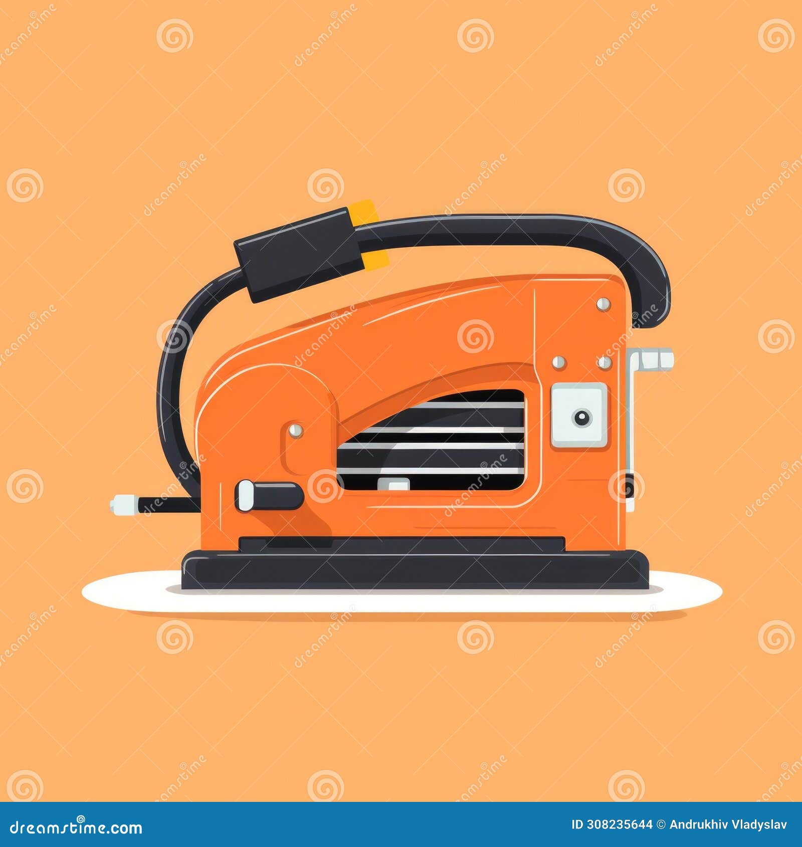 Flat Image of an Electric Planer on an Orange Background. Simple Vector ...