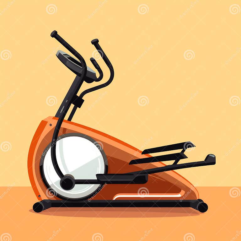 Flat Image of an Elliptical on an Orange Background. Simple Vector Image of an Elliptical ...