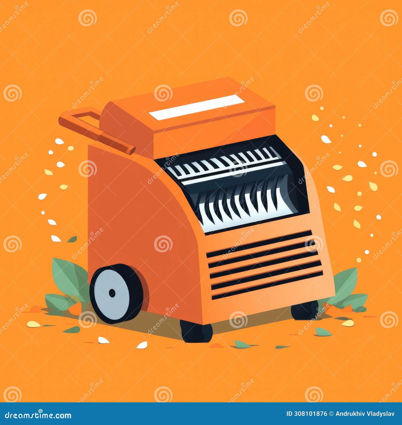 Red Garden Shredder Icon Cartoon Vector. Chipper Tool | CartoonDealer ...