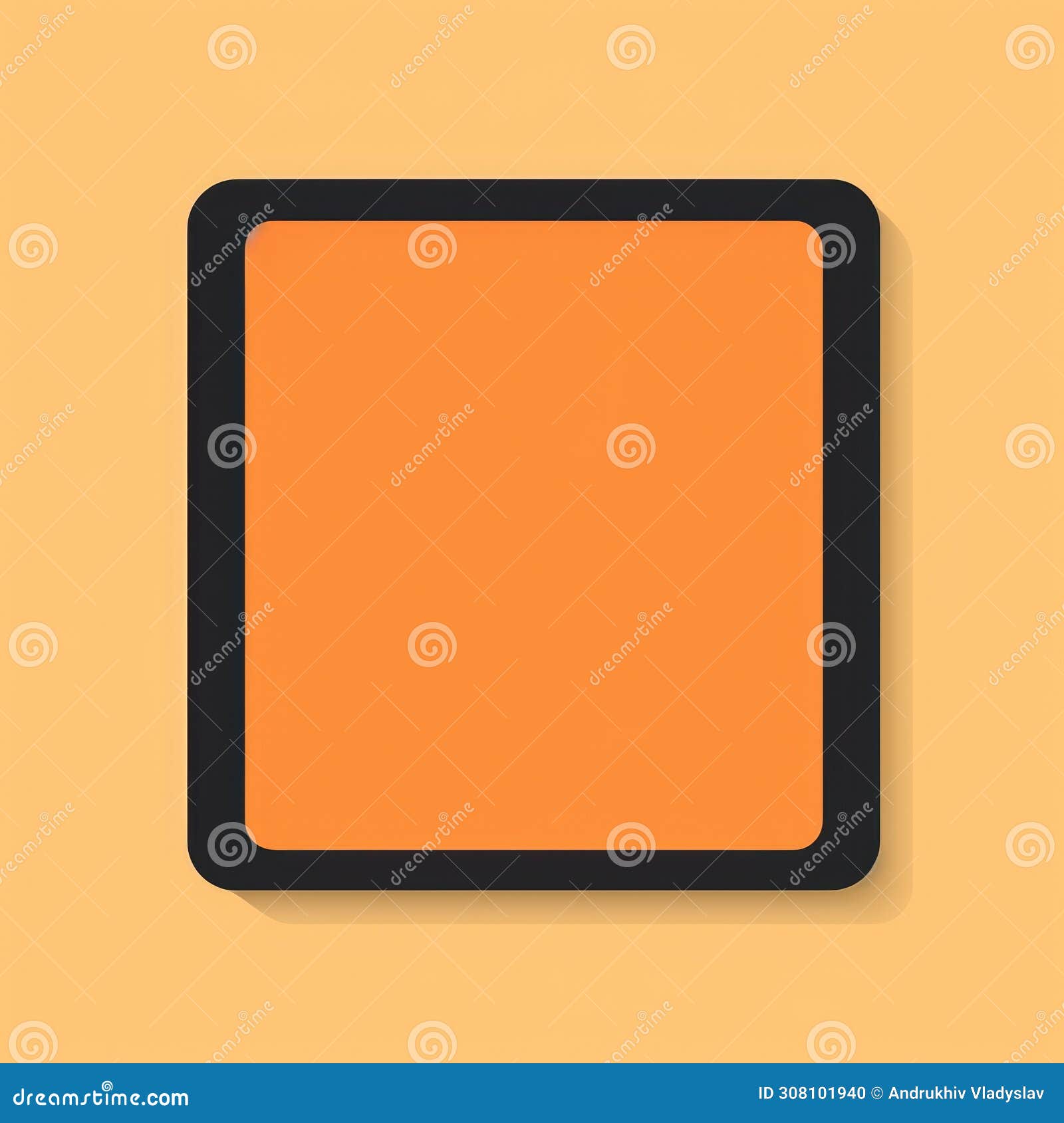 Flat Image of a Graphic Tablet on an Orange Background. Simple Vector ...