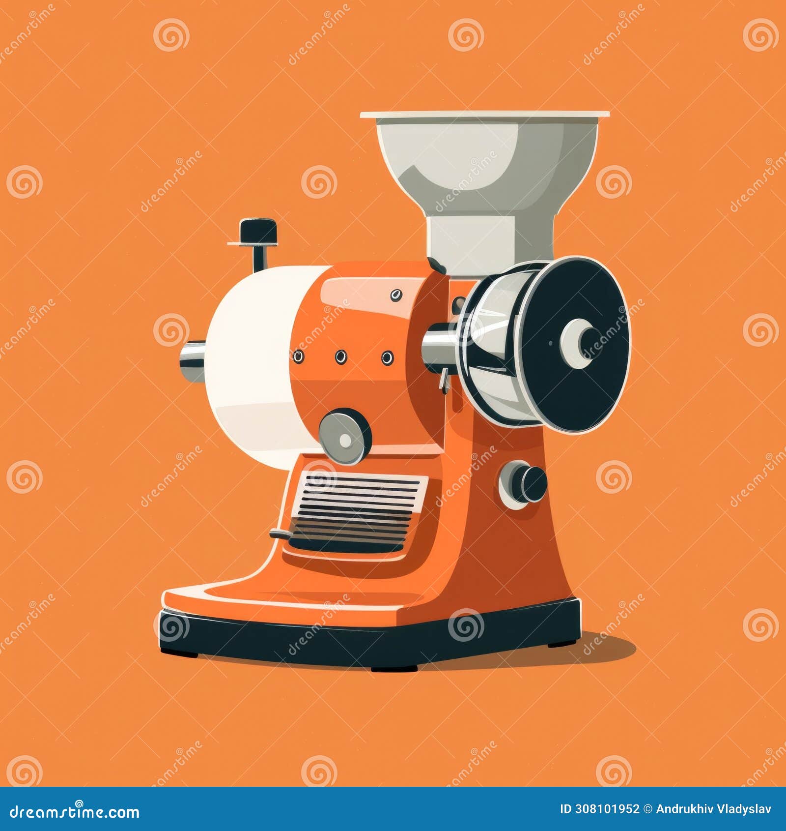Flat Image of a Grinder on an Orange Background. Simple Vector Image of ...