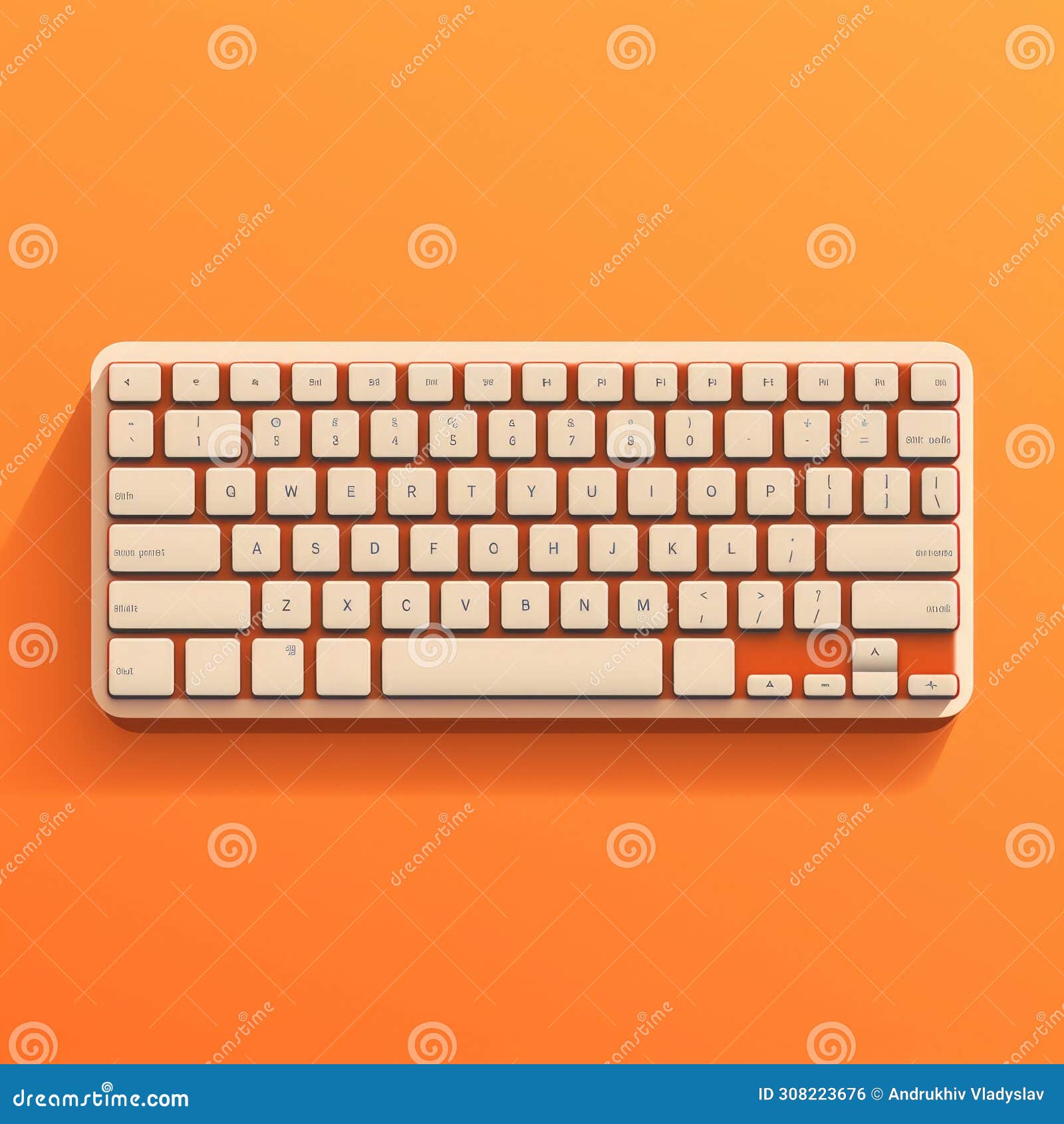 Flat Image of a Keyboard on an Orange Background. Simple Vector Icon of ...