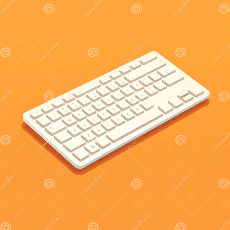 Flat Image of a Keyboard on an Orange Background. Simple Vector Icon of ...