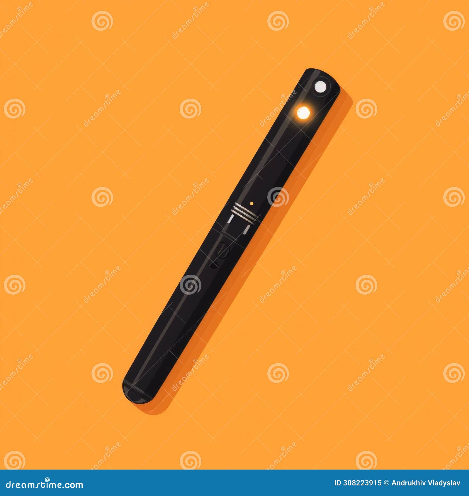 Flat Image of a Laser Pointer on an Orange Background. Simple Vector ...