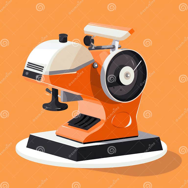 Flat Image of Polishing Machine on Orange Background. Simple Vector ...