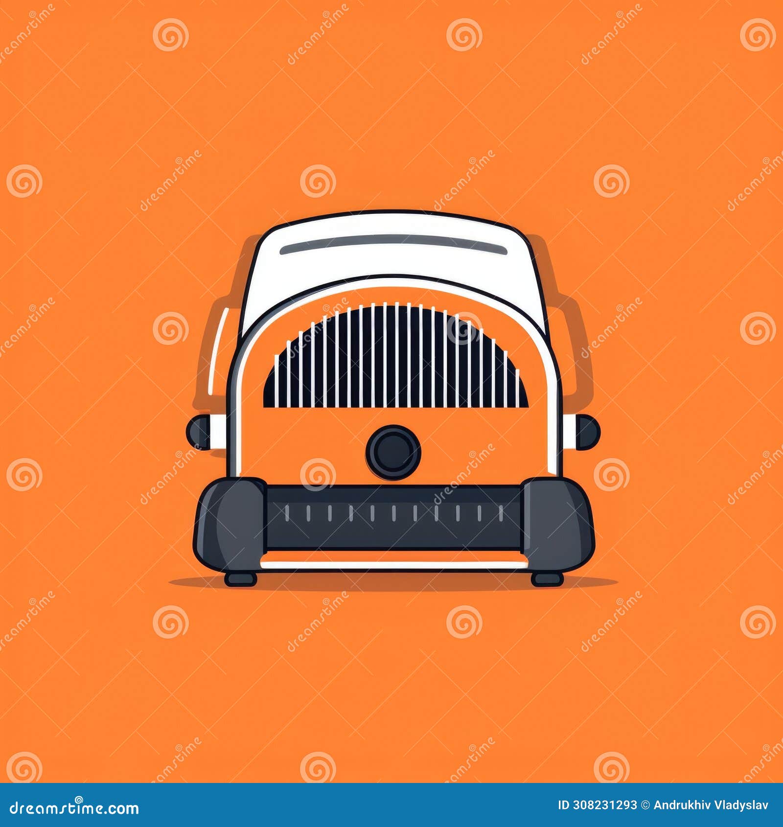 Flat Image of a Shearing Machine on an Orange Background. Simple Vector ...