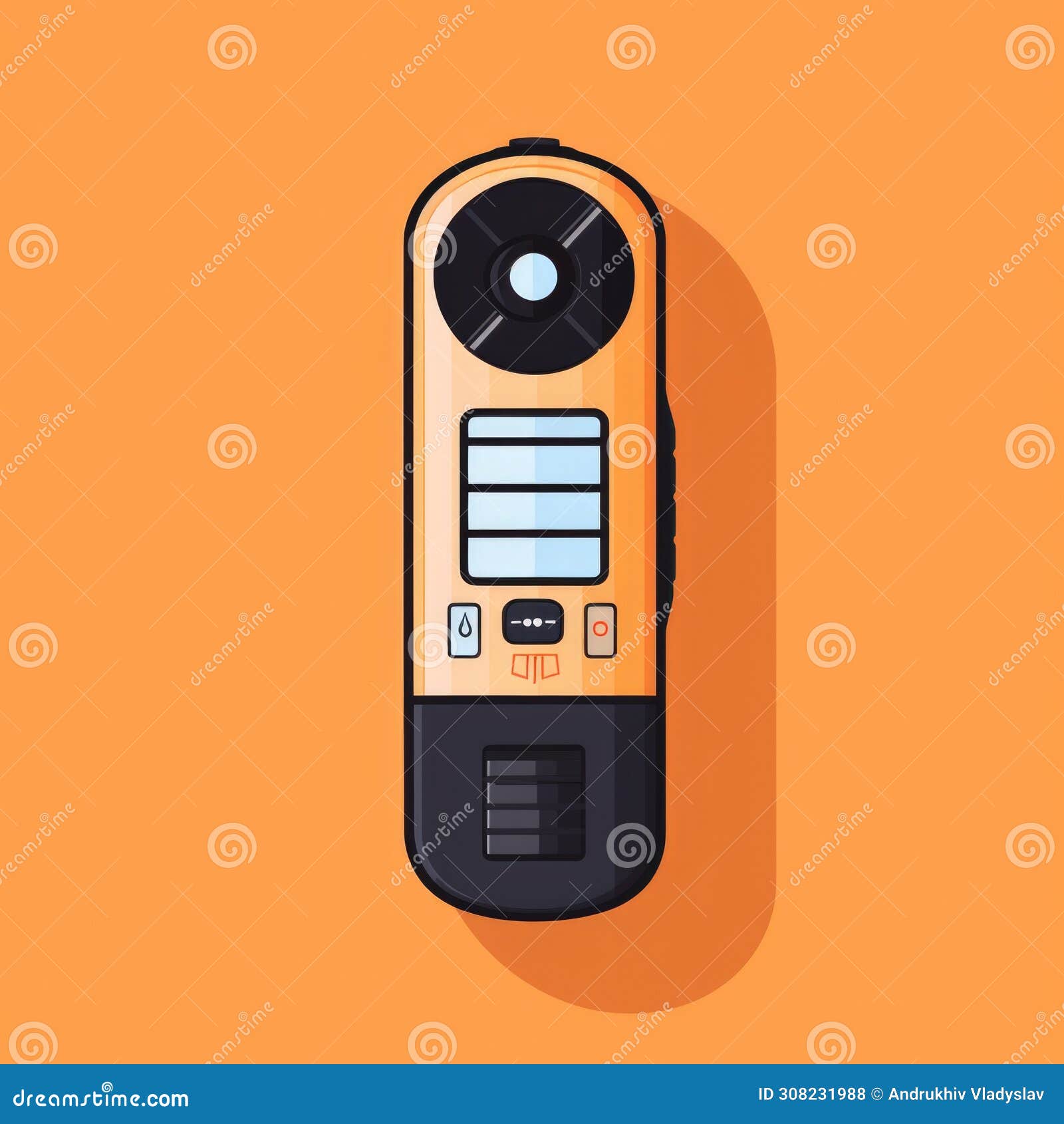 Orange Recorder On White Background: Classic Analog Vh1 Recorder ...