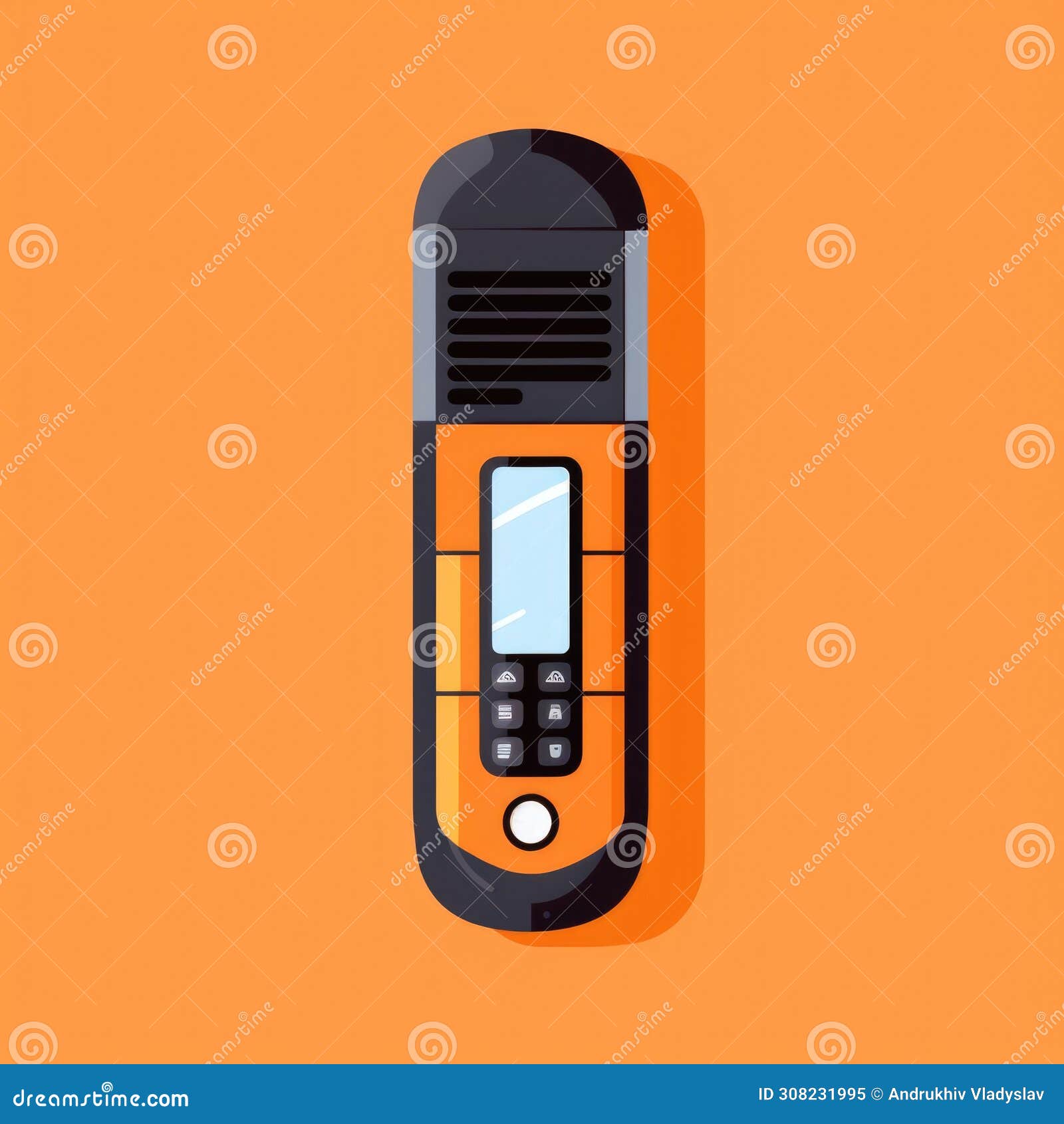 Orange Recorder On White Background: Classic Analog Vh1 Recorder ...