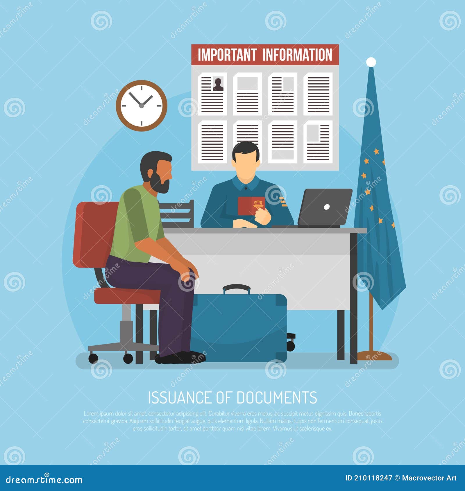 Flat Immigration Illustration Stock Vector - Illustration of ...