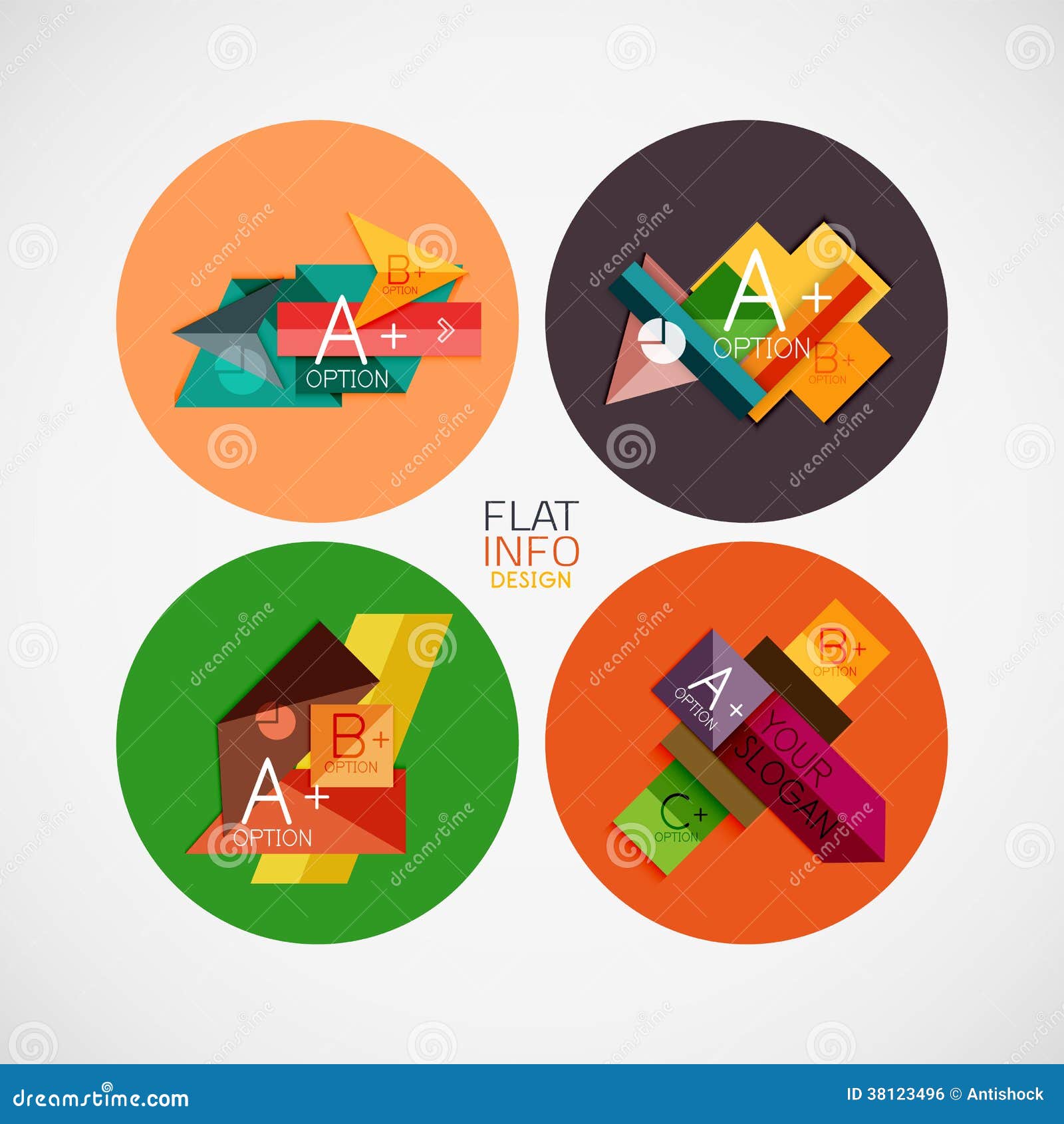 Flat Infographic Design Concept Set Stock Vector - Illustration of ...