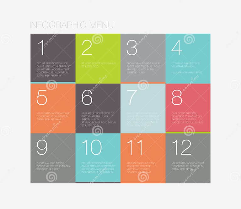 Flat Infographic Menu Interface Stock Vector - Illustration of clean ...
