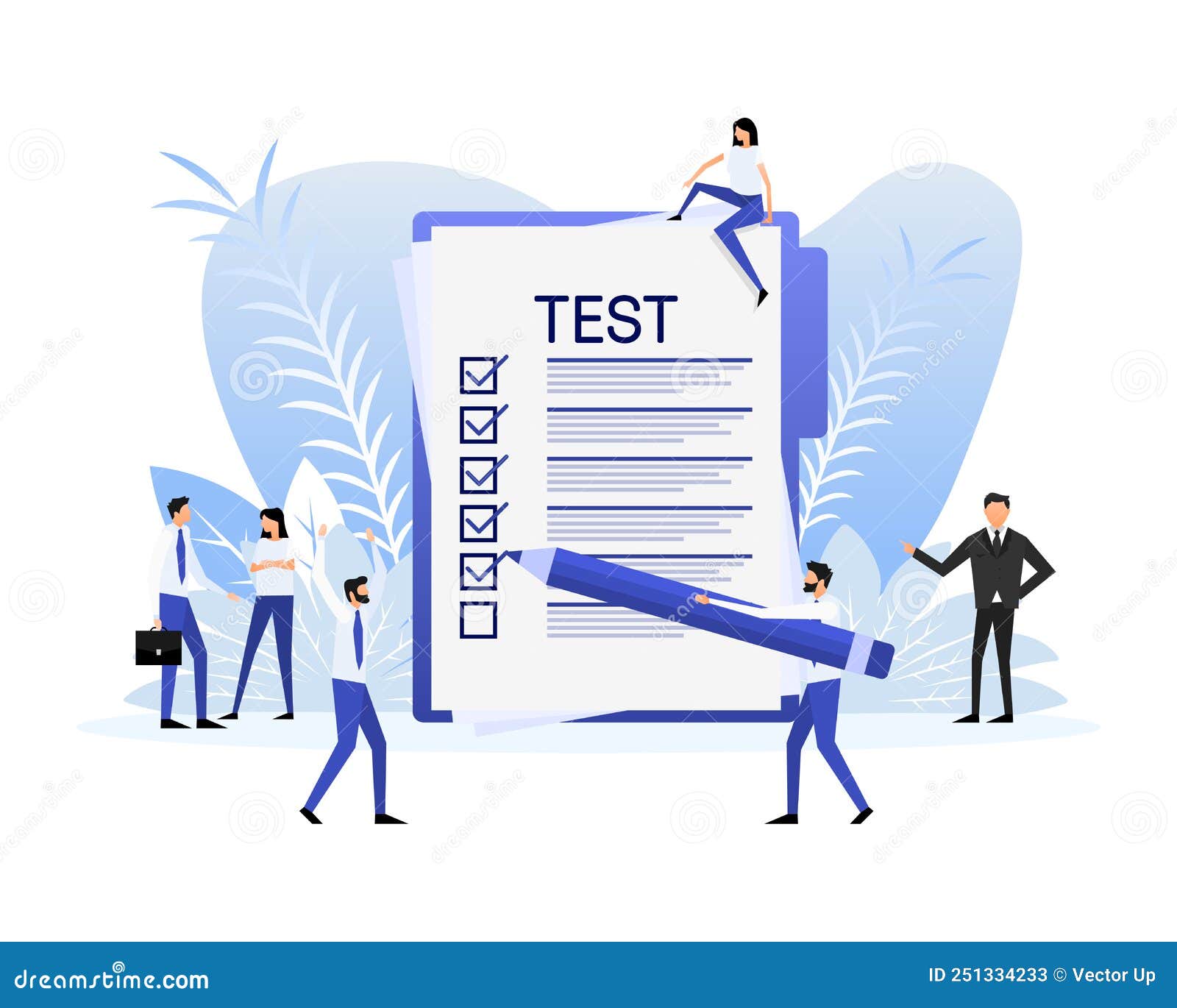 Flat Infographic with Test People for Report Design. Flat Illustration ...