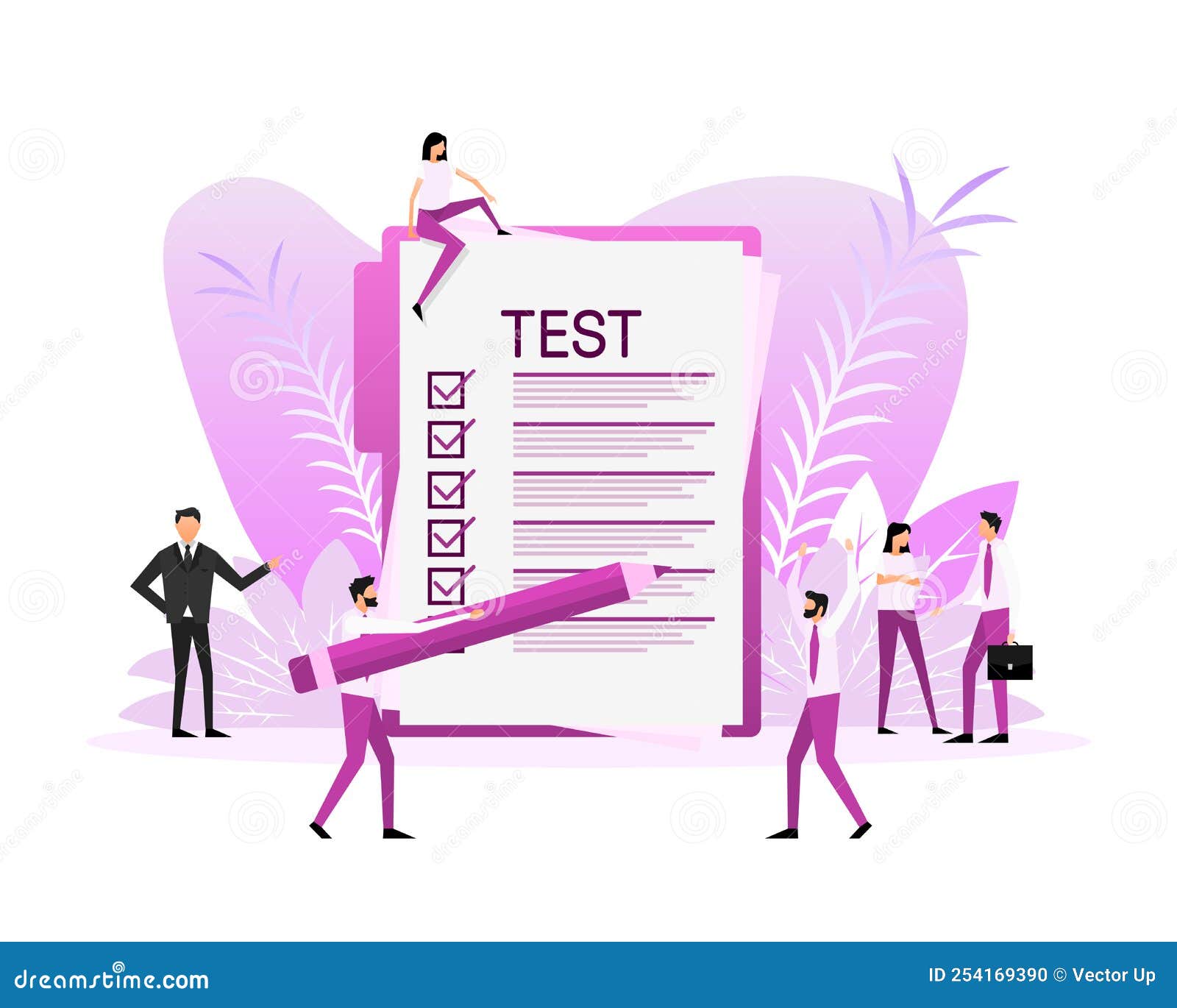 Flat Infographic with Test People for Report Design. Flat Illustration ...