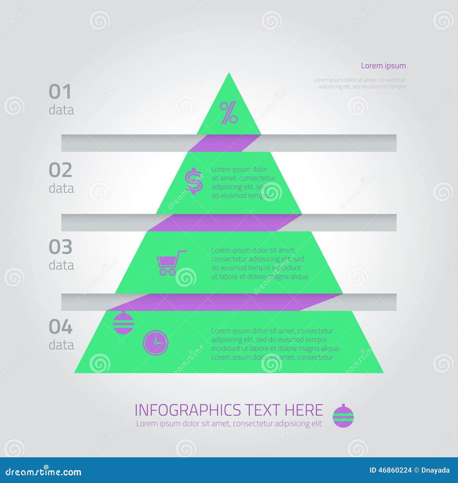 Flat Infographic Triangle Fir Template with Arrows Stock Vector ...