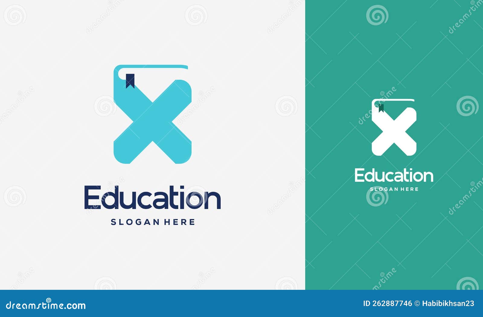 Flat Initial X Book Logo Design Concept Vector Illustration, Education ...