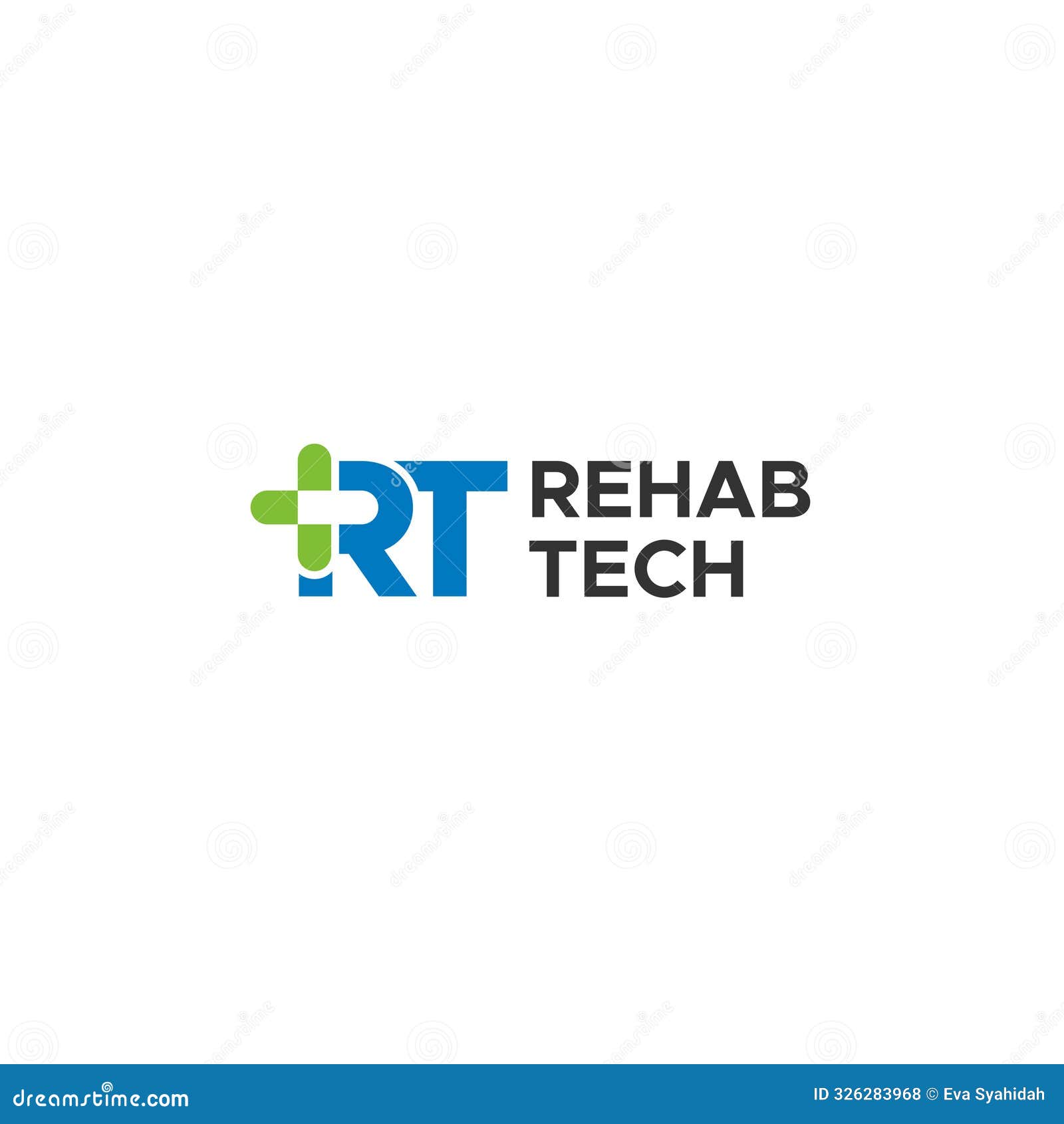 Flat Initial RT RECHAB TECH Healthy Logo Design Stock Illustration ...