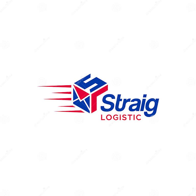 Flat Initial SL STRAIG LOGISTIC Send Logo Design Stock Vector ...