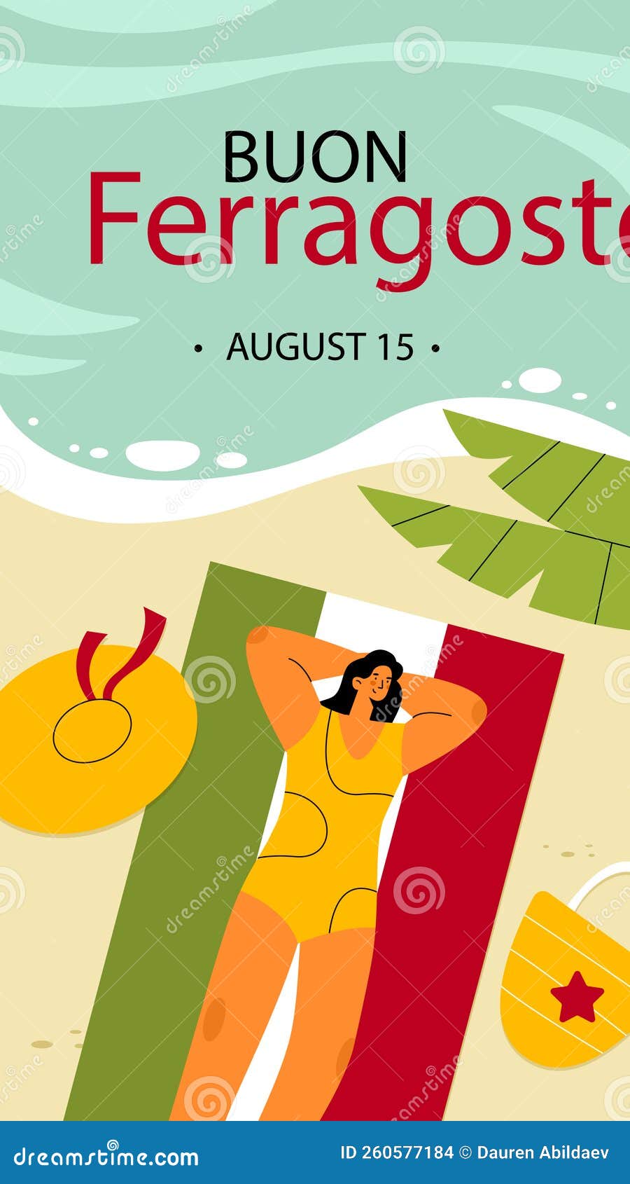 Flat Instagram Stories Set for Ferragosto Celebration Vector ...