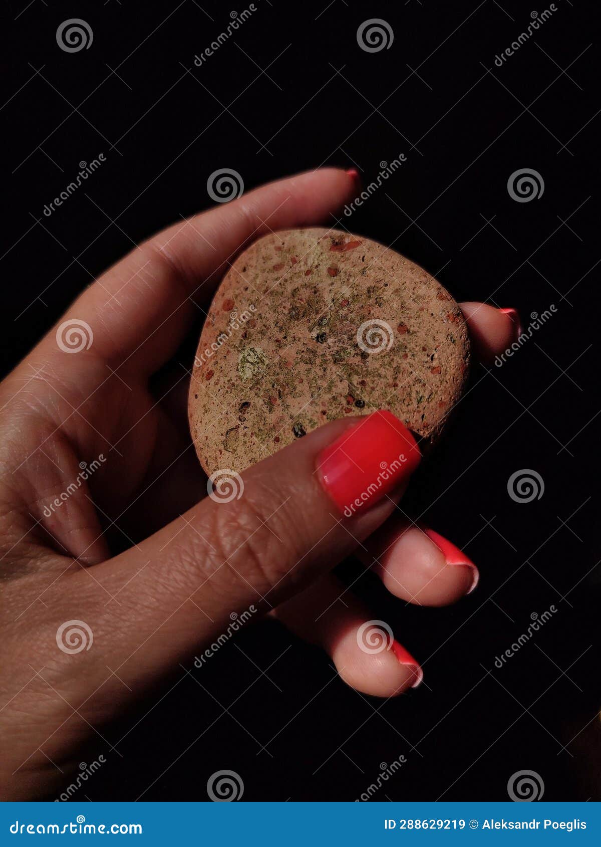 Flat Interesting Stone in Human Hand Stock Image - Image of nature ...