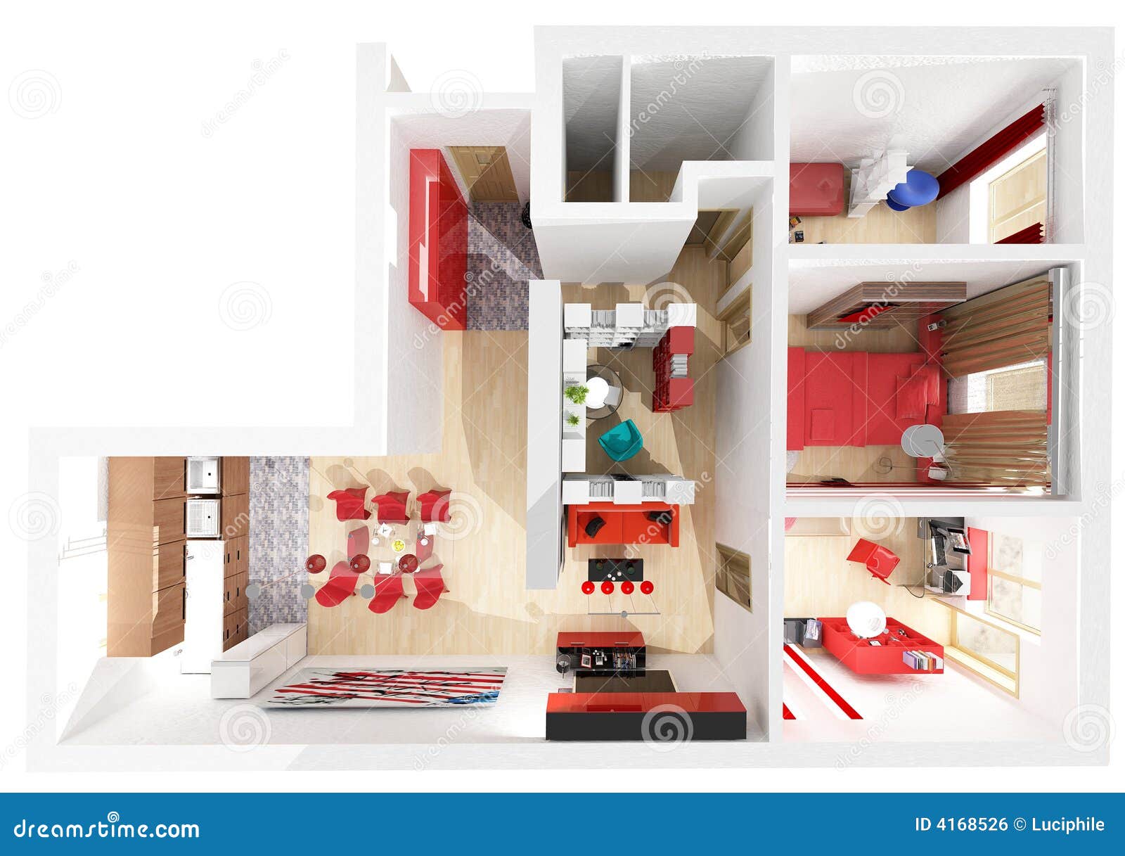 Flat interior top view stock photo. Image of contemporary - 4168526