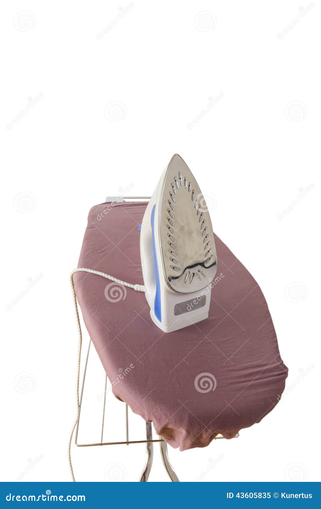 Flat Iron on a Ironing Board Stock Image - Image of pressing, isolated ...