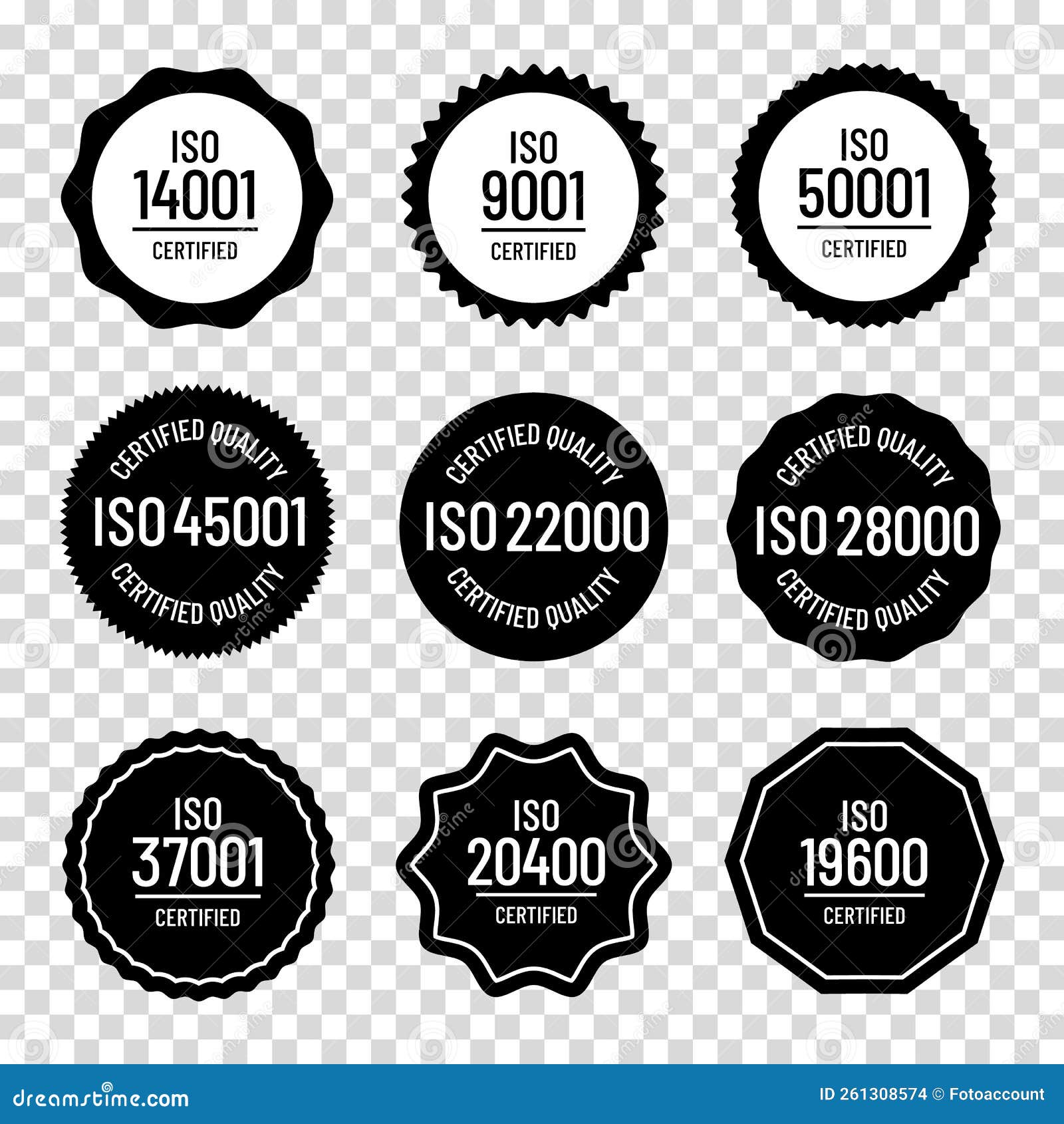 Flat Iso Label Button Icon Set - Different Vector Illustrations ...