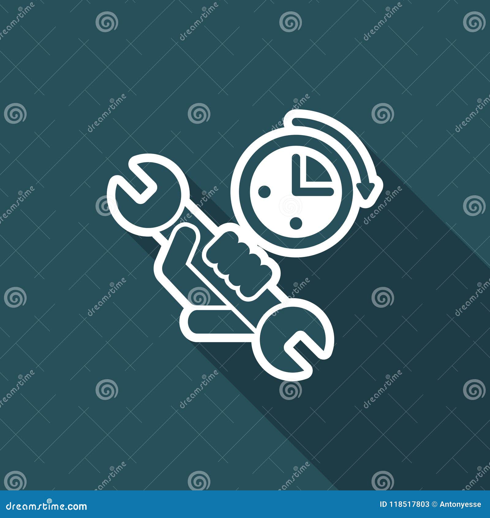 Assistance time icon stock vector. Illustration of clock - 118517803