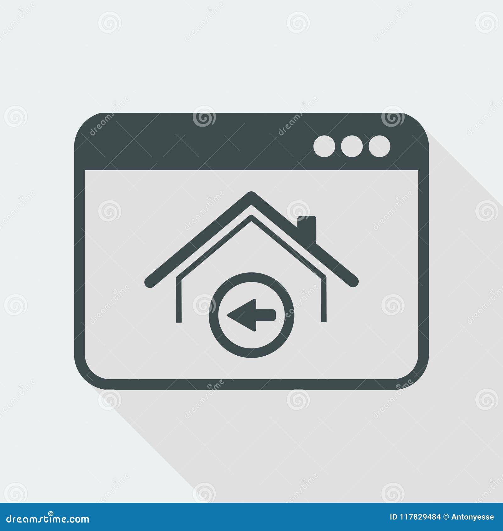 Back Home Button - Vector Flat Icon Stock Vector - Illustration of ...