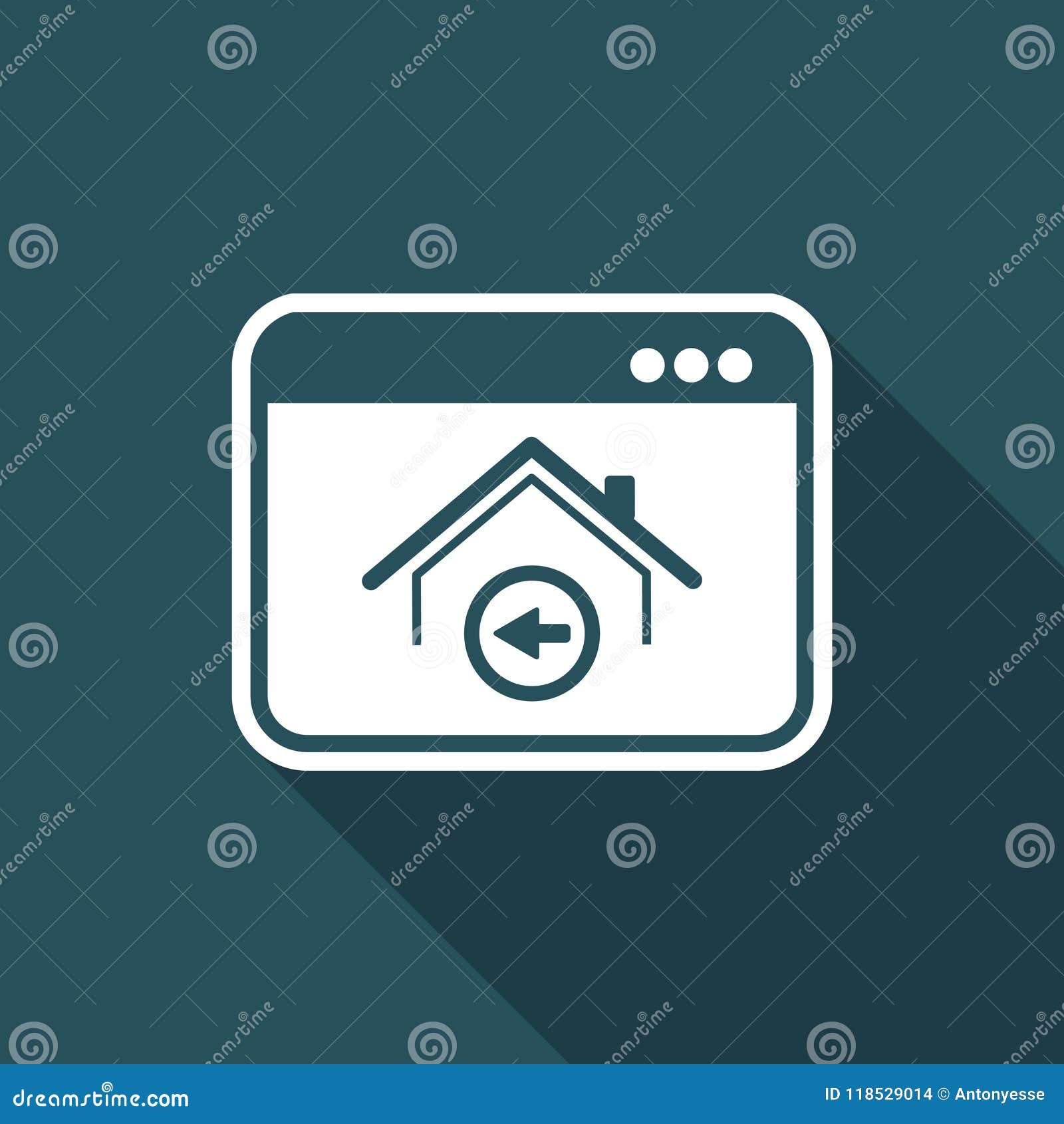 Back Home Button - Vector Flat Icon Stock Vector - Illustration of ...