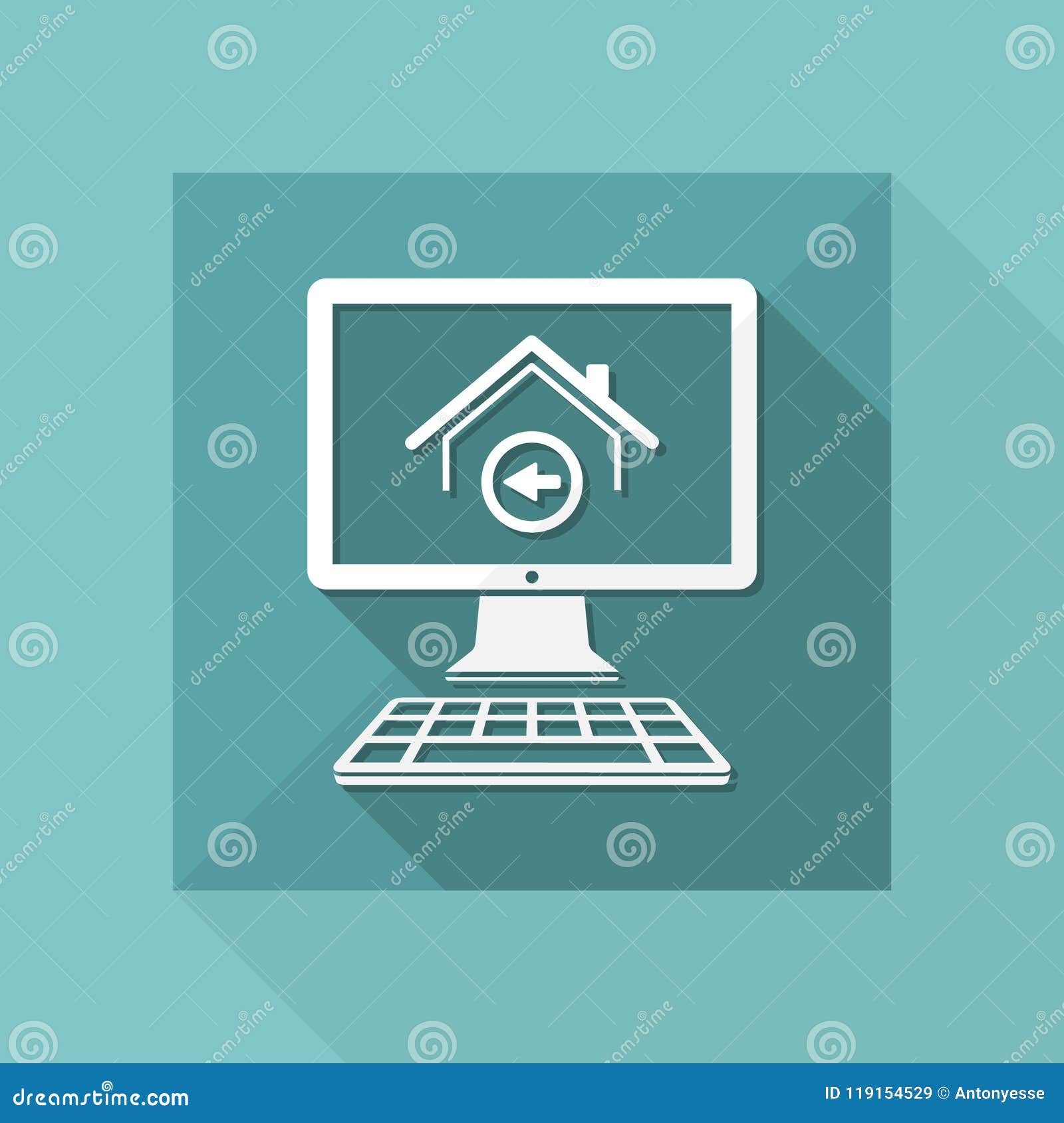 Back Home Button - Vector Flat Icon Stock Vector - Illustration of ...