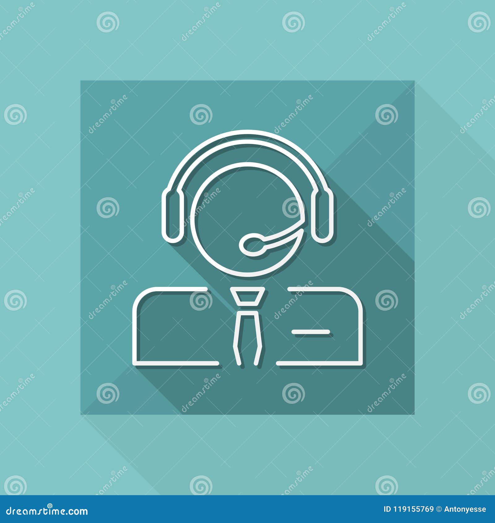 Call Center Icon - Thin Series Stock Vector - Illustration of call ...