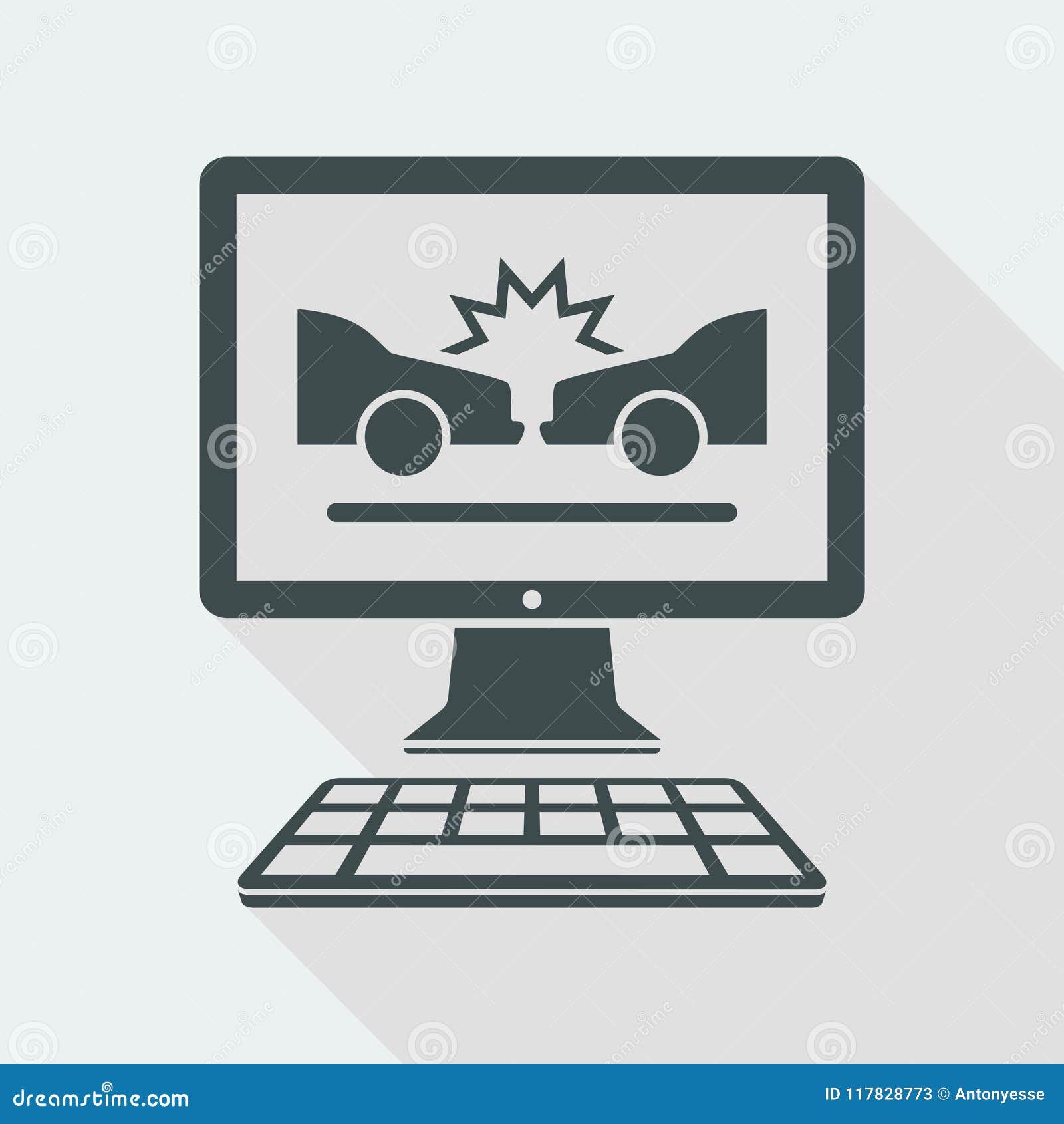 Car Crash Application - Vector Flat Icon Stock Vector - Illustration of ...