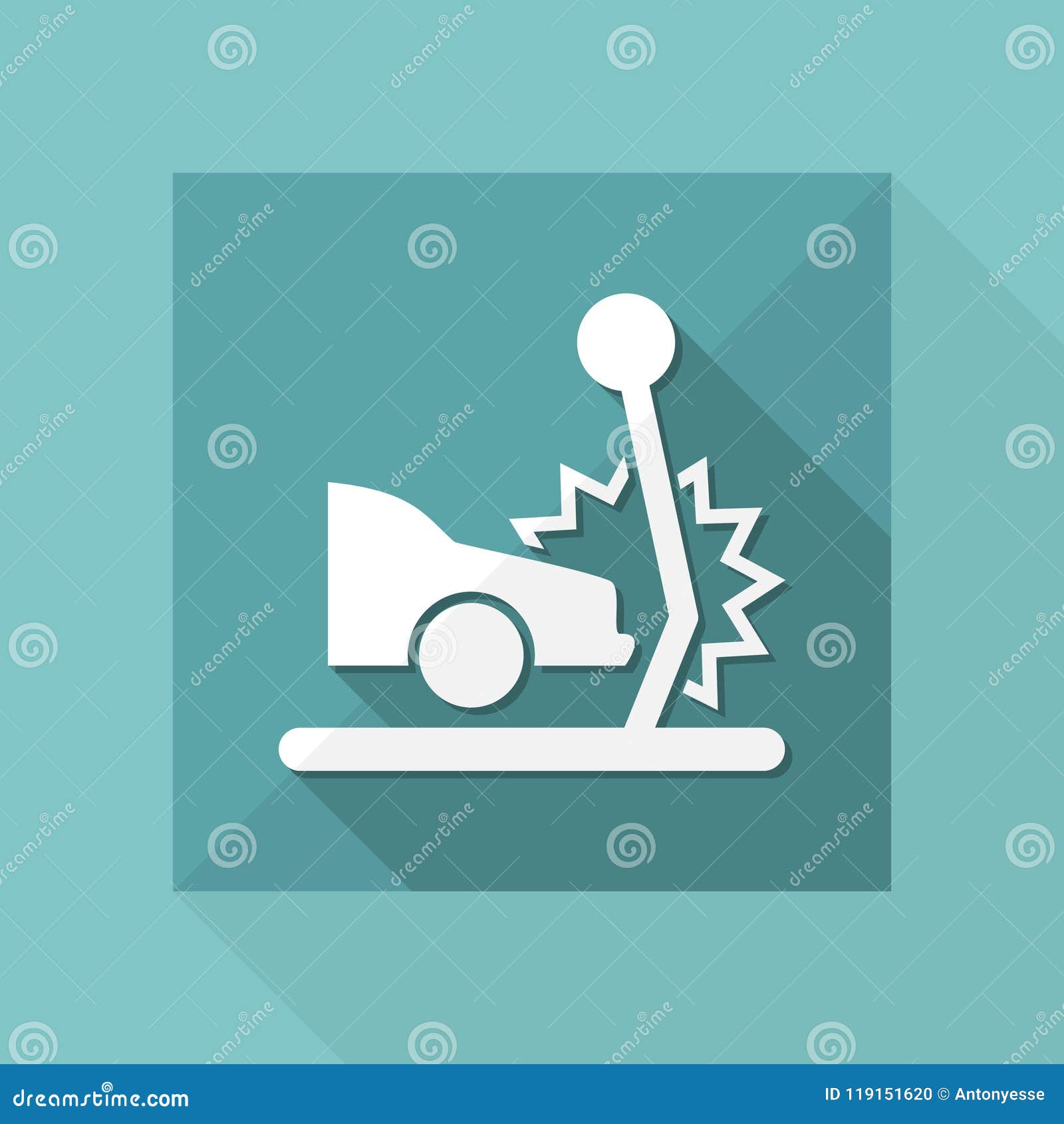 Car Crash - Vector Flat Icon Stock Vector - Illustration of damage ...