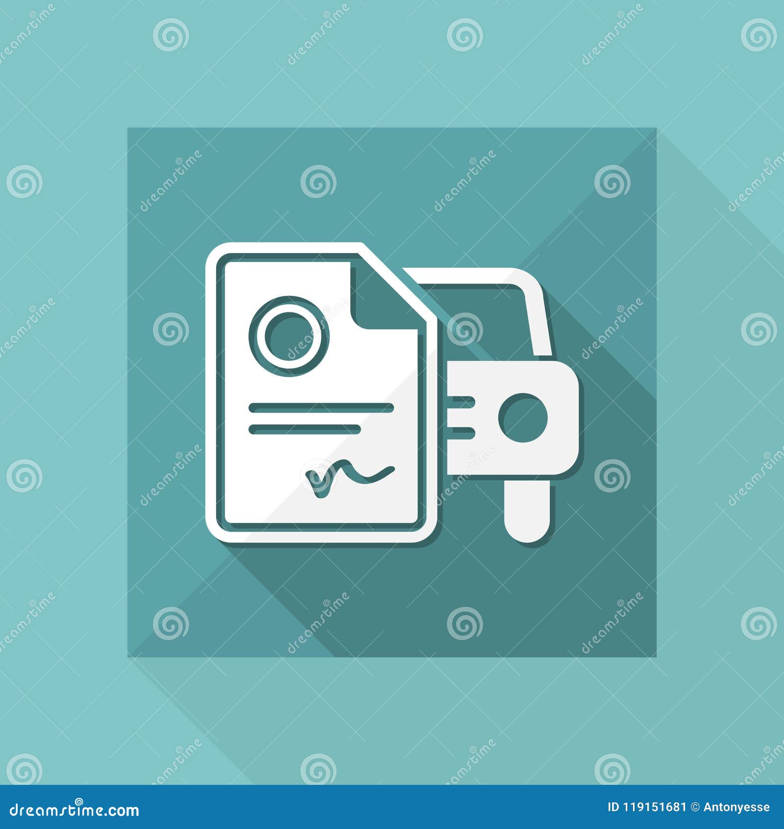 Car Document - Minimal Flat Icon Stock Vector - Illustration of agency ...